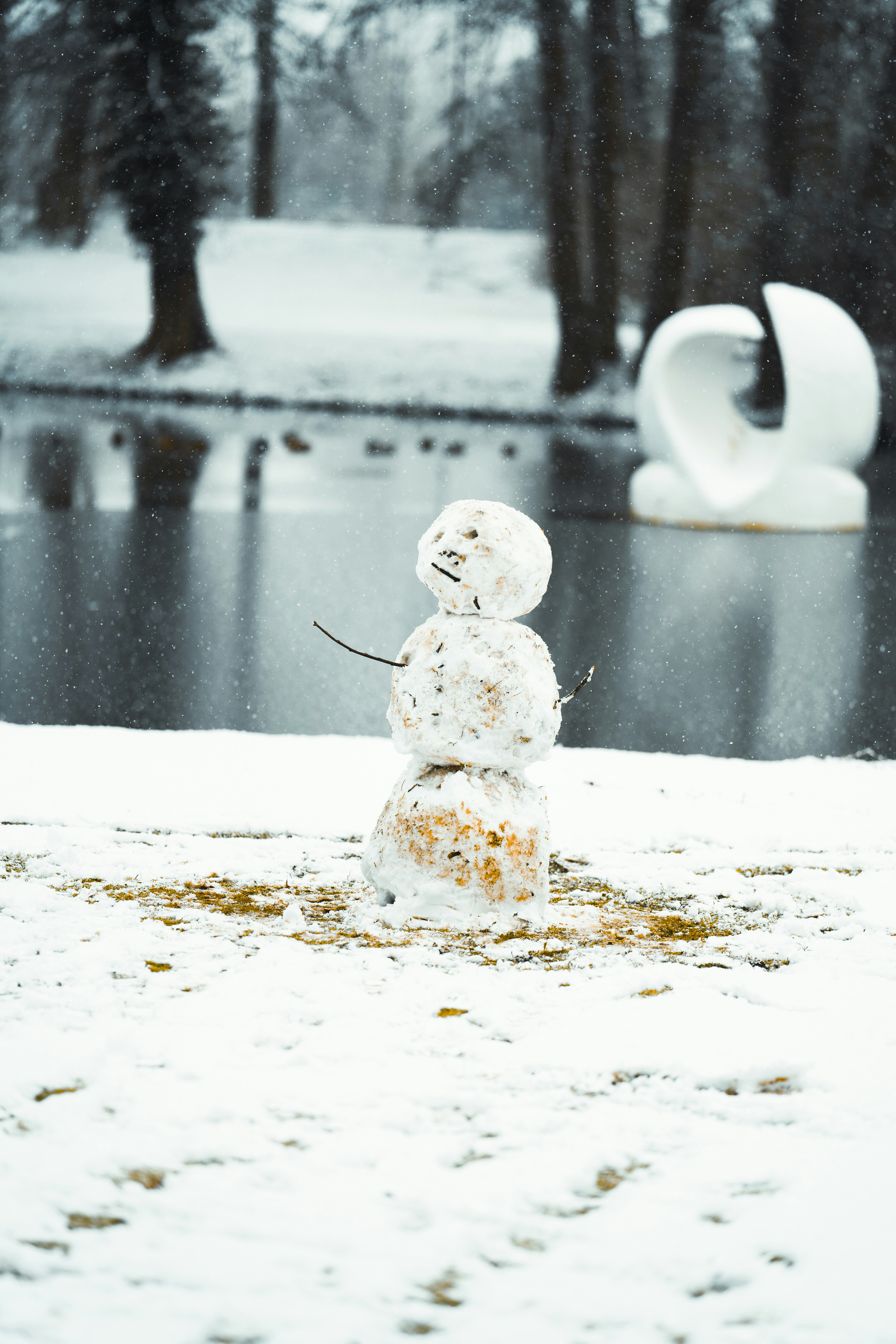 Snowman on snow covered ground during daytime photo – Free Winter Image ...