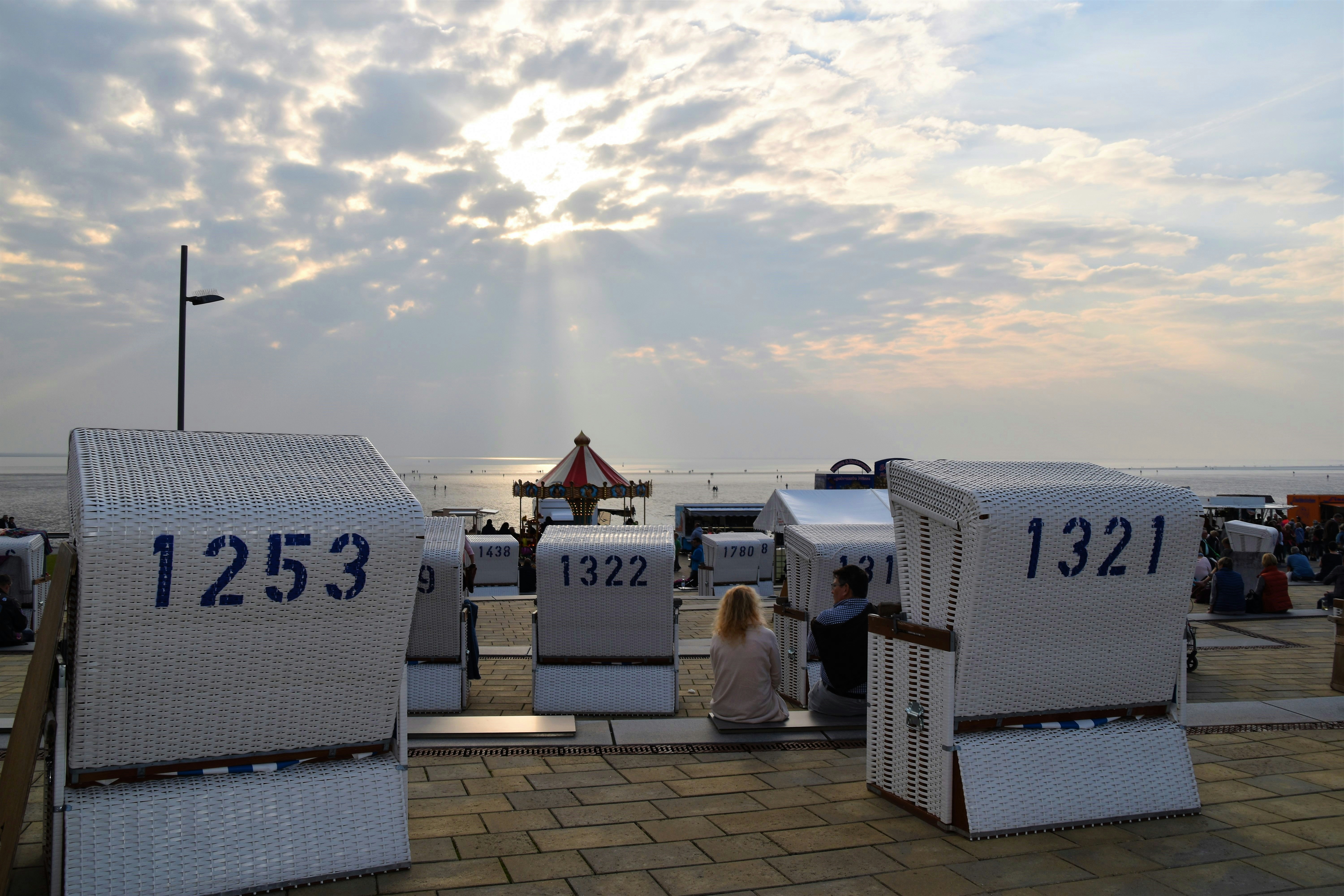 White and blue box van on gray concrete floor during daytime photo ...