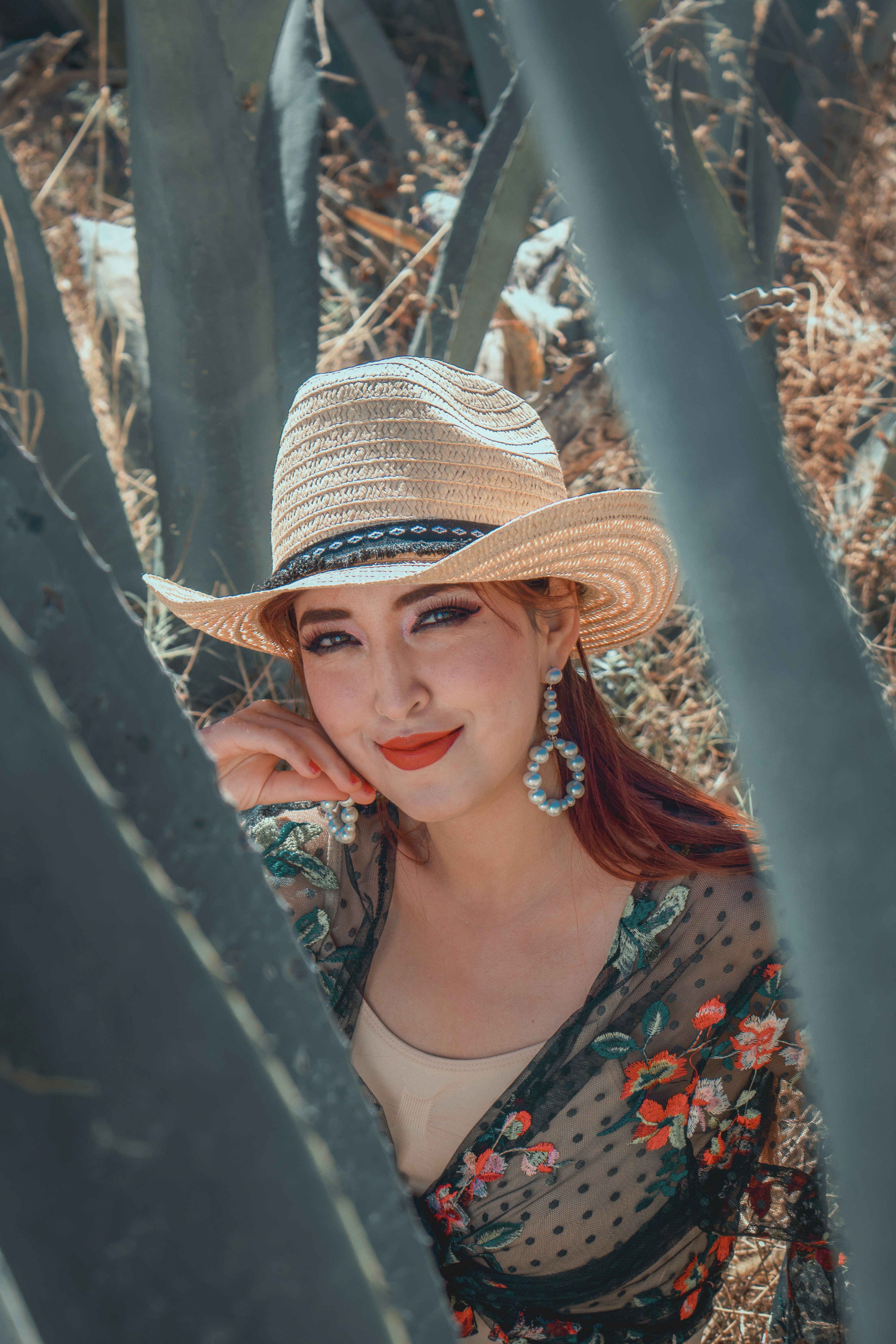 Sunlit Smile Through Desert Spikes