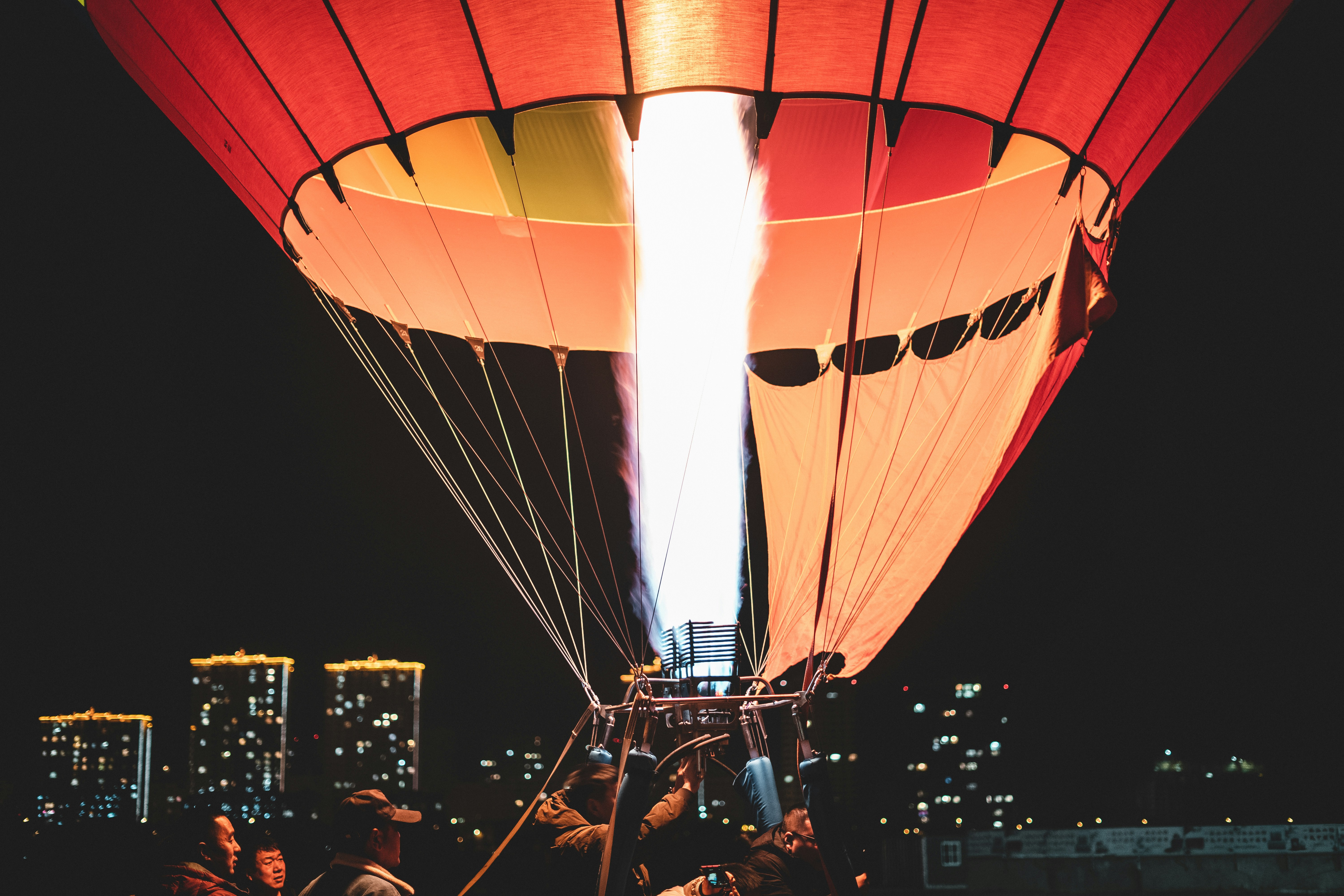 Hot Air Balloons At Night Photography