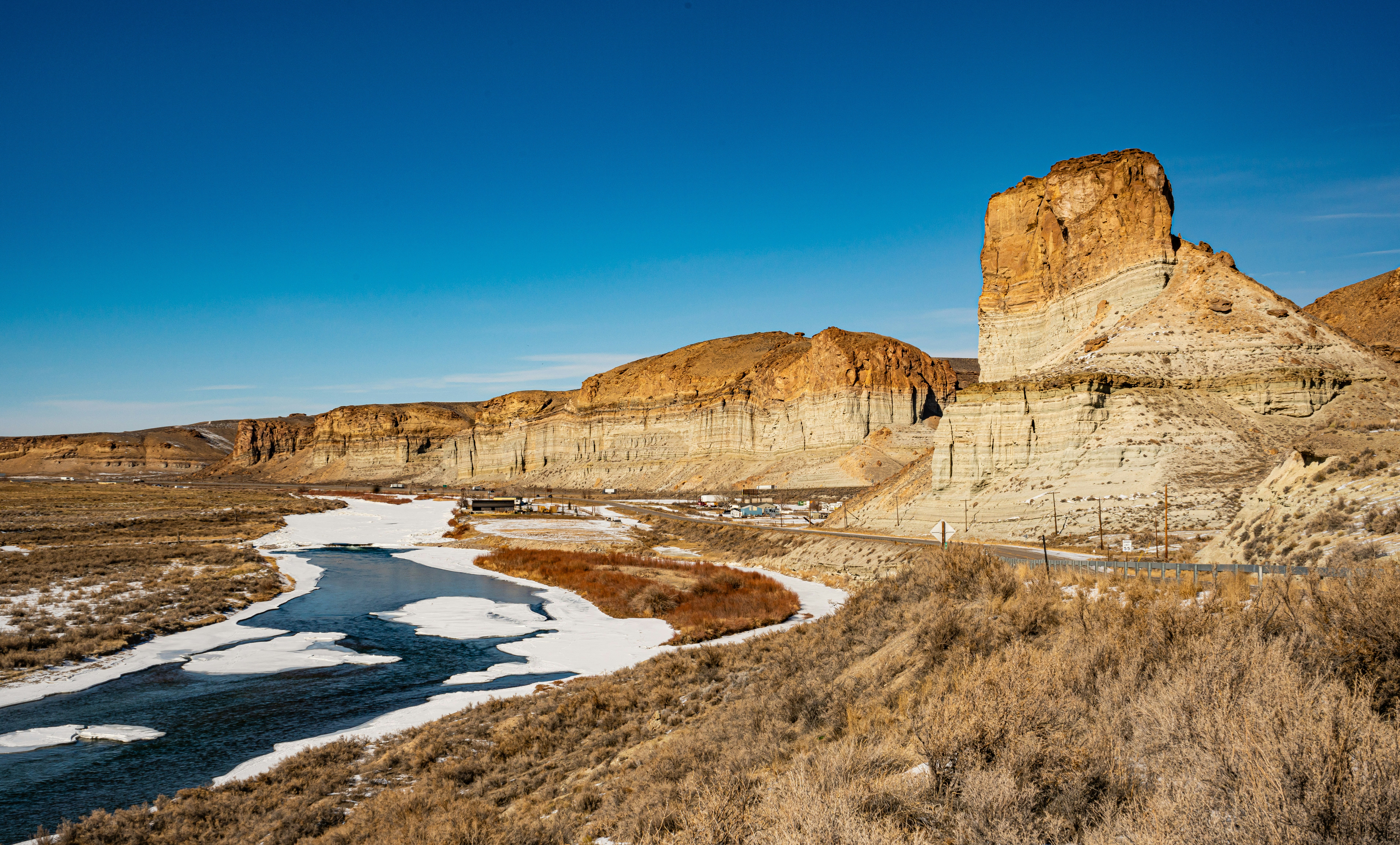 Driving across the country will show you some beautiful scenes. I stayed in this small town overnight, and when the sun came up the next morning, this was the view that greeted me. I hope you enjoy. 
