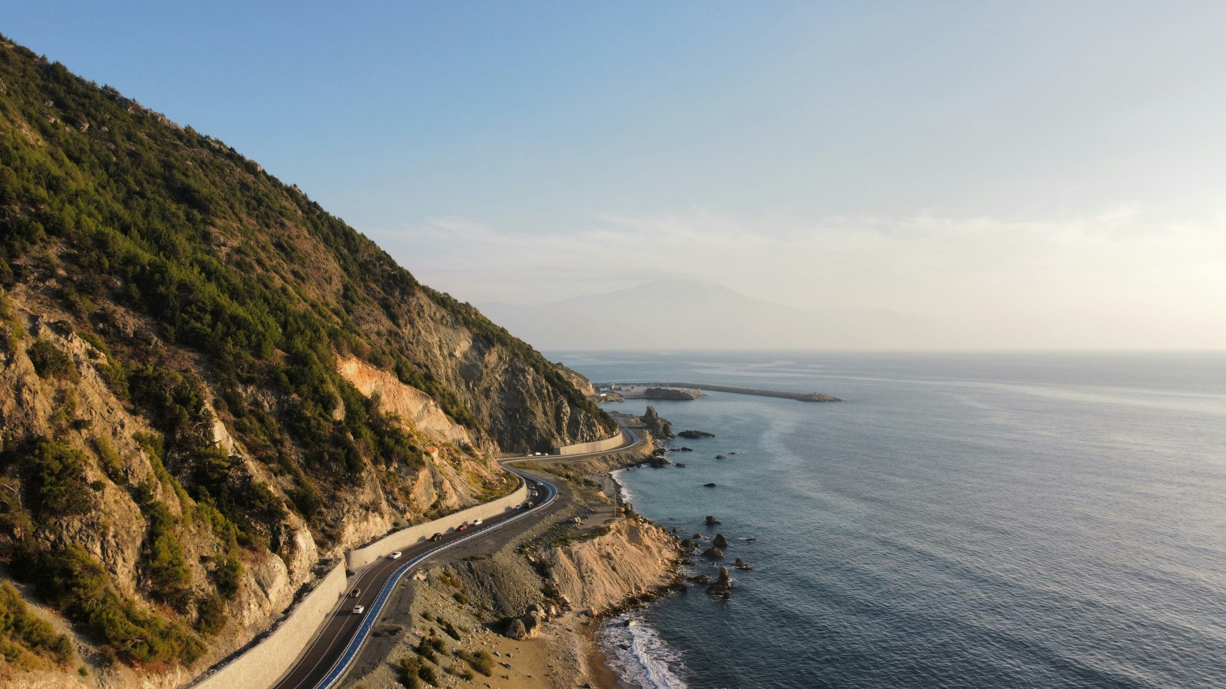 Aerial view of a road near the sea during daytime photo – Free Hatay ...
