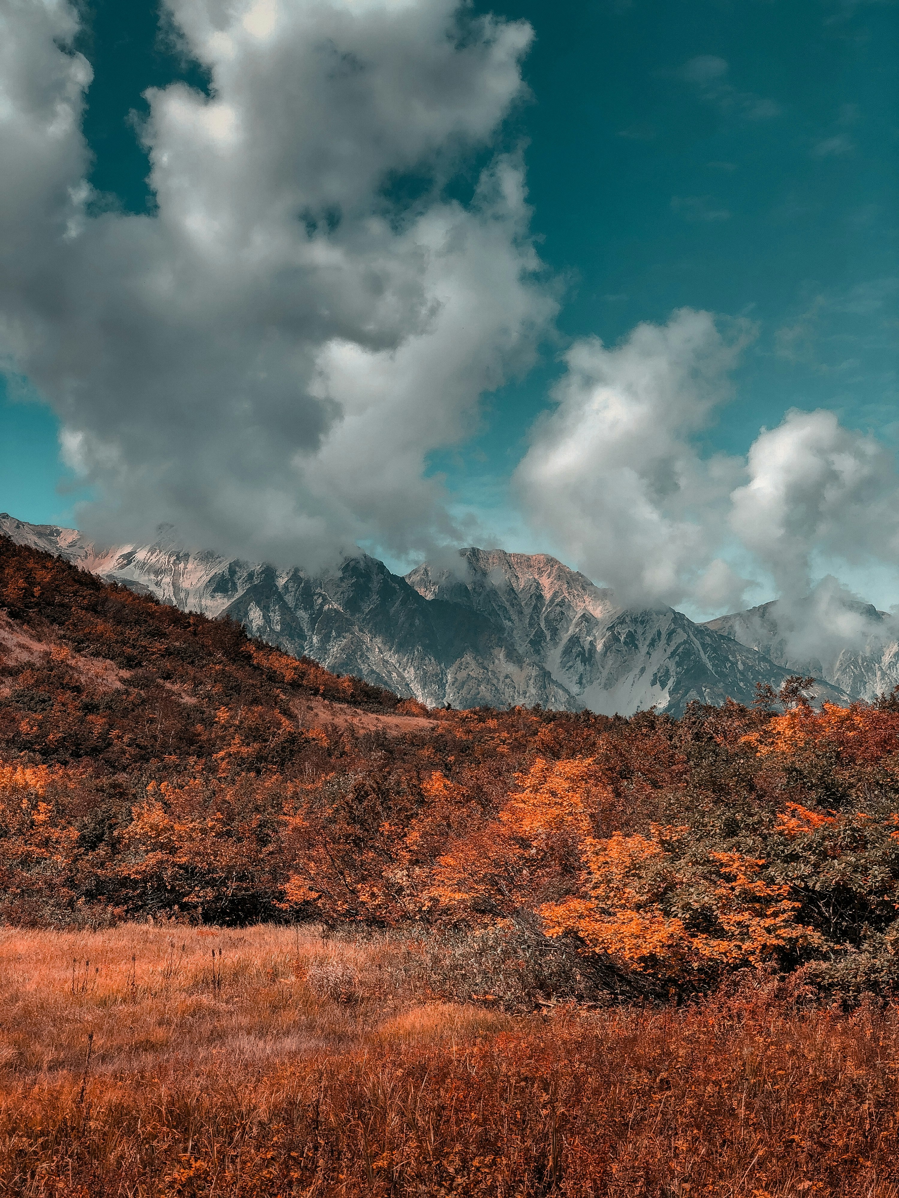 brown and green mountains under white clouds and blue sky during daytime