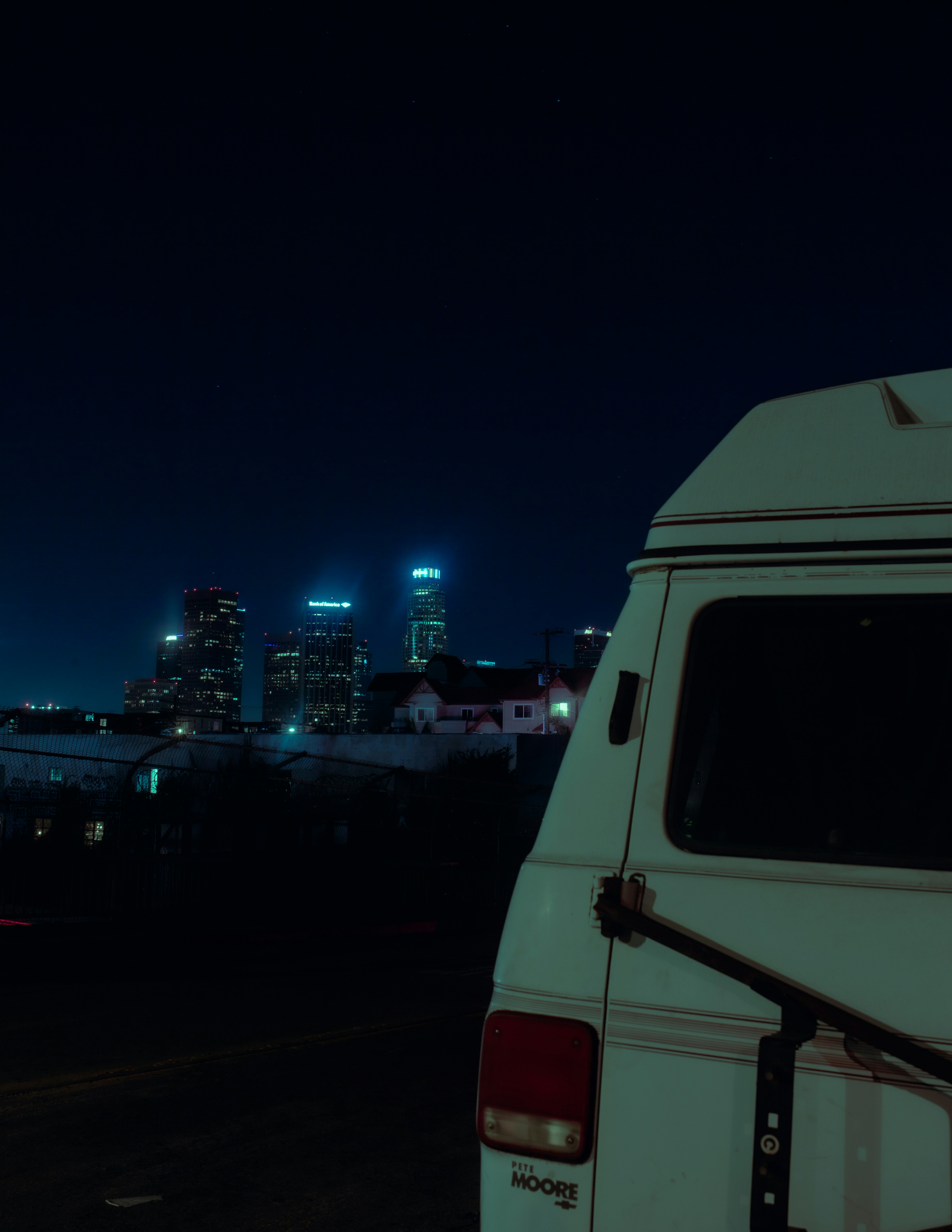 White van on road during night time photo – Free Blue Image on Unsplash