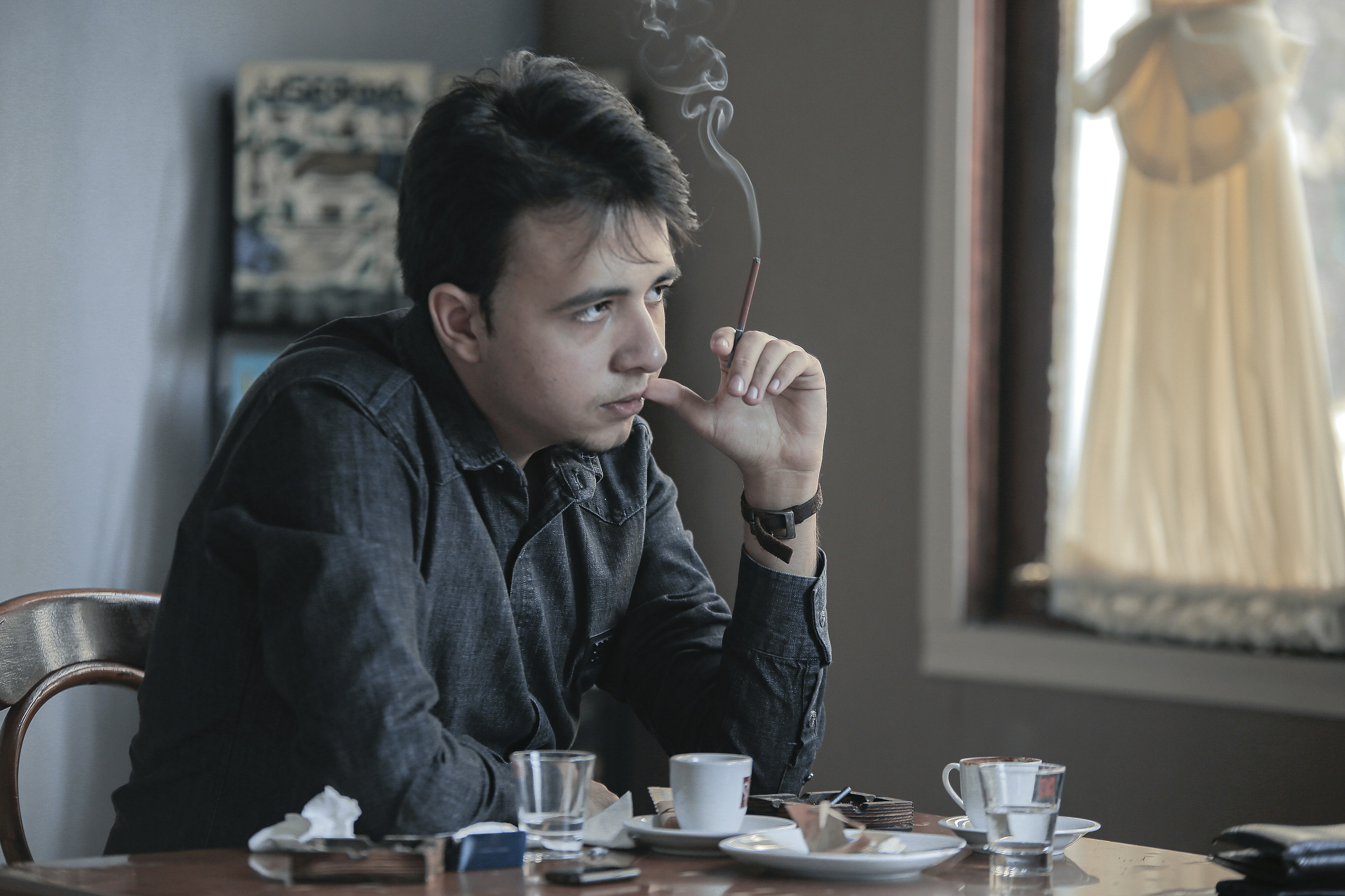 Contemplative Moments in a Cozy Café