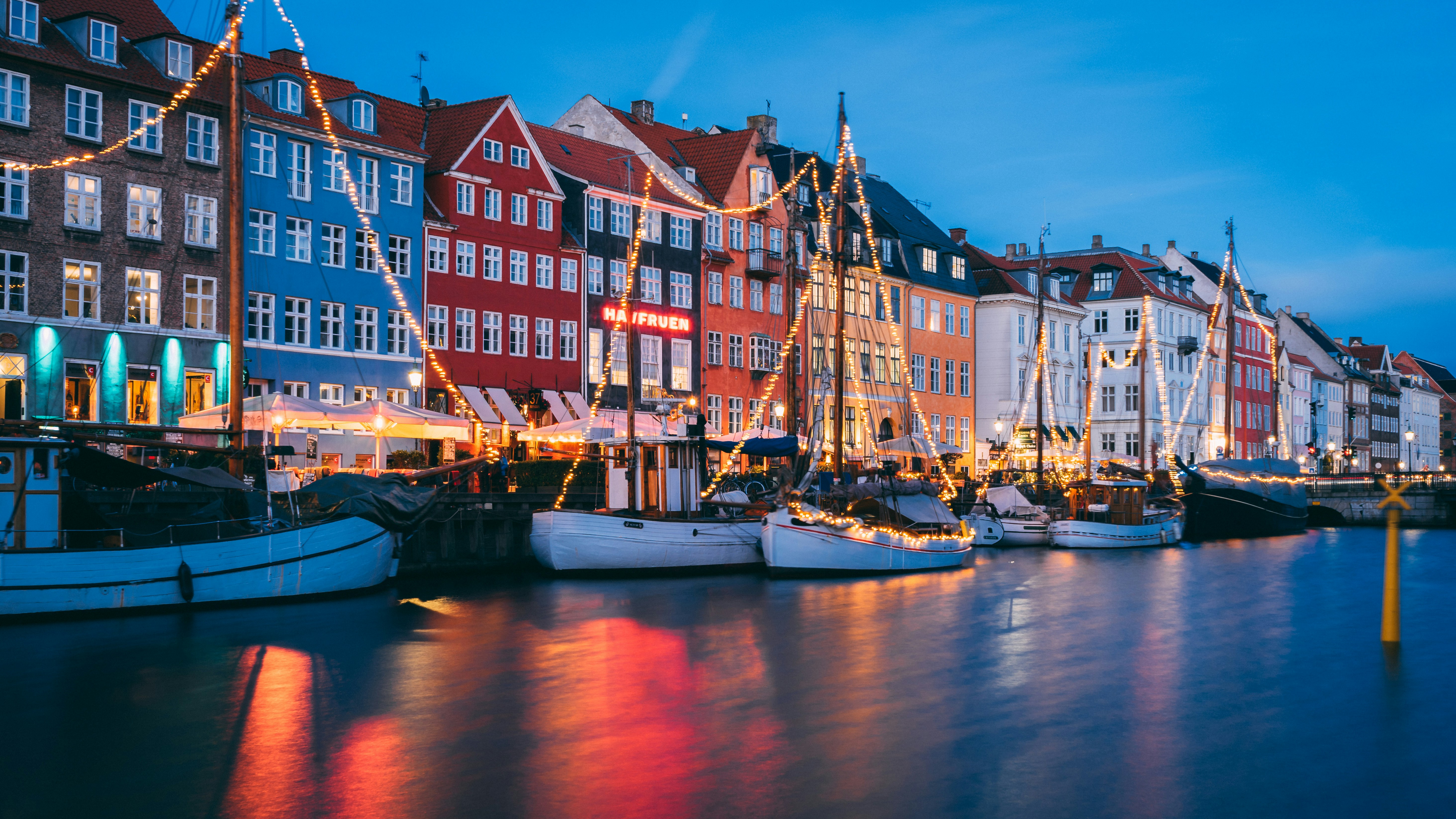 Twilight Glow Along the Nyhavn Canal