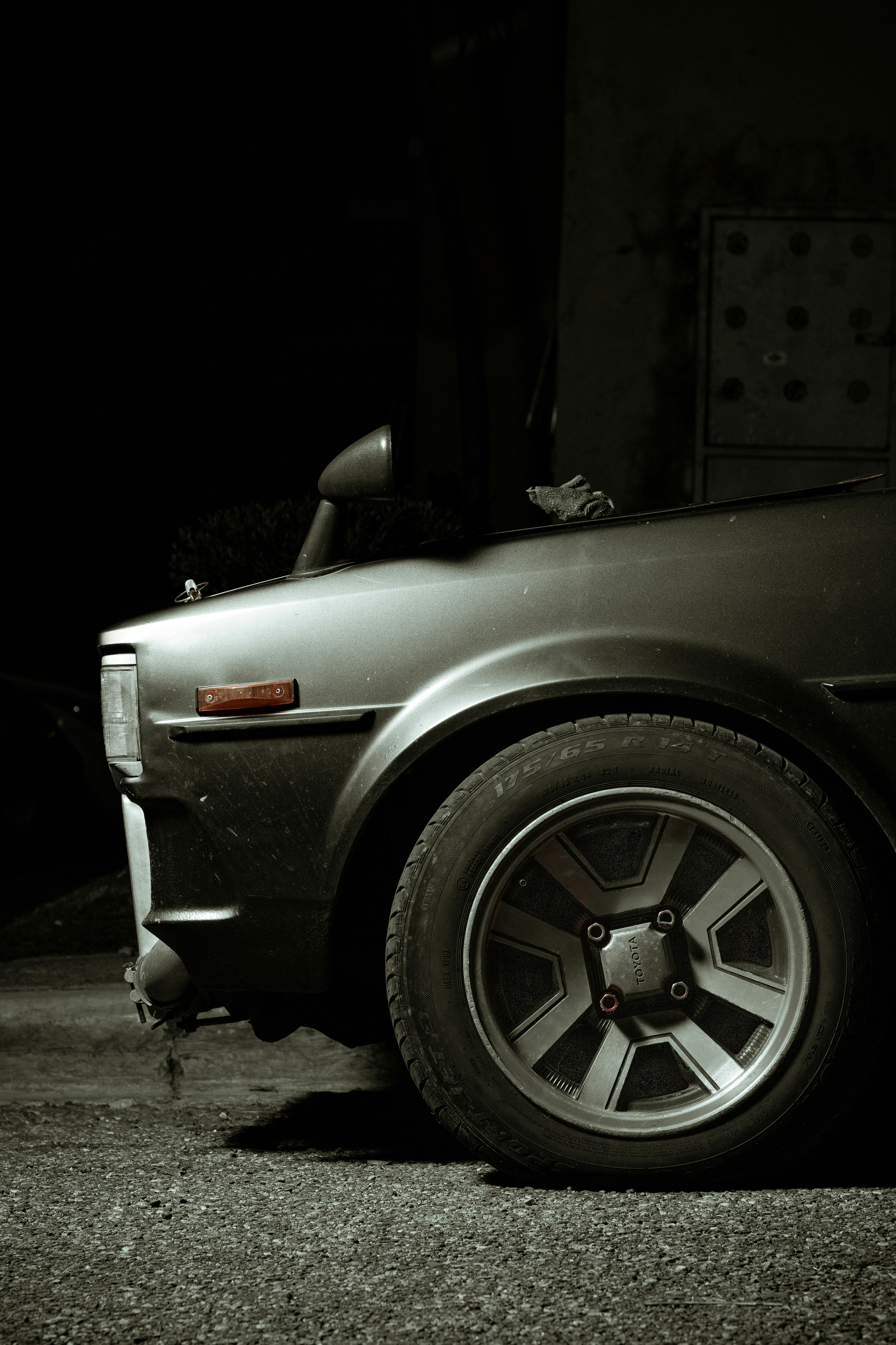 Grayscale photo of car with wheel photo – Free Grey Image on Unsplash