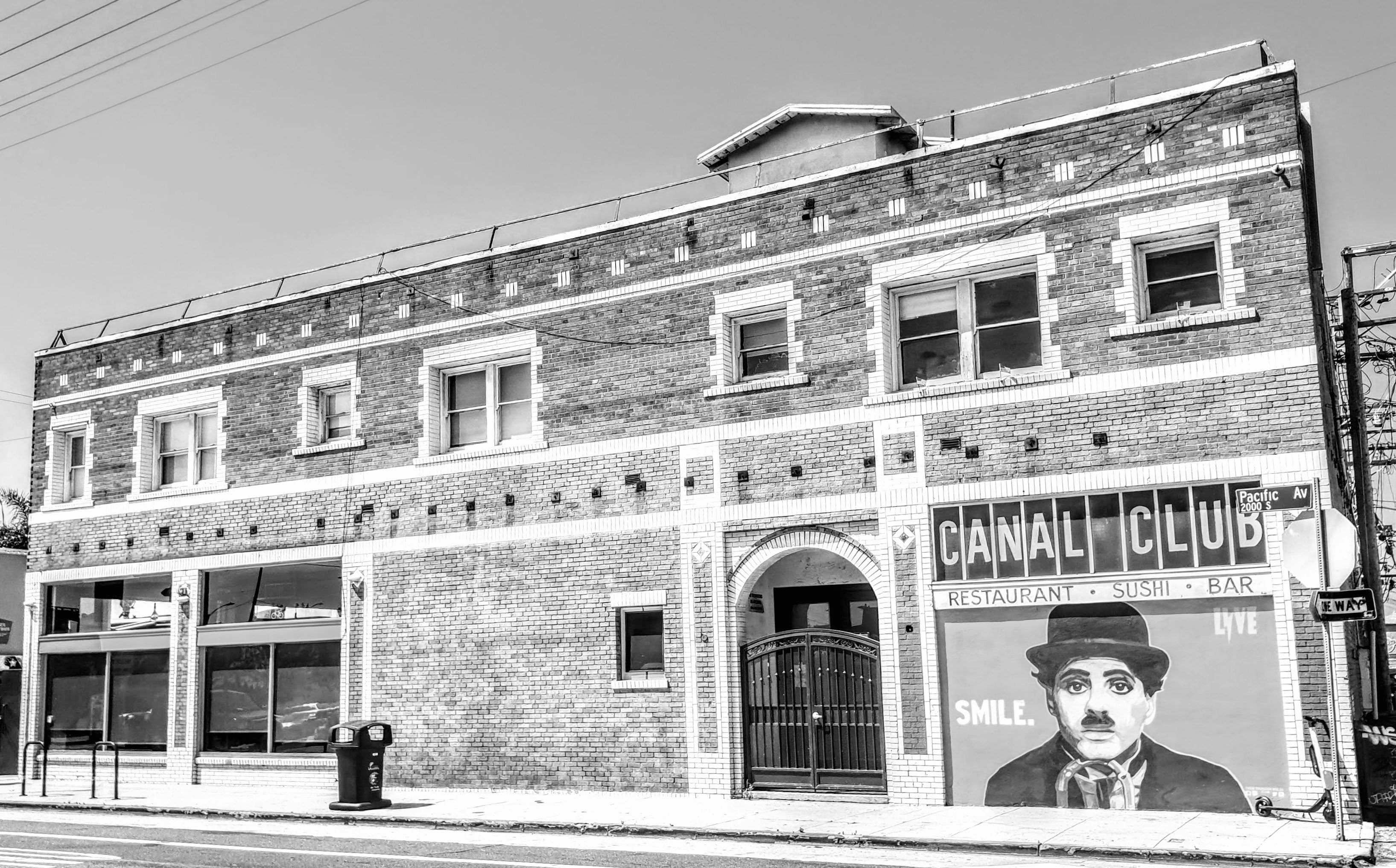 grayscale photo of concrete building