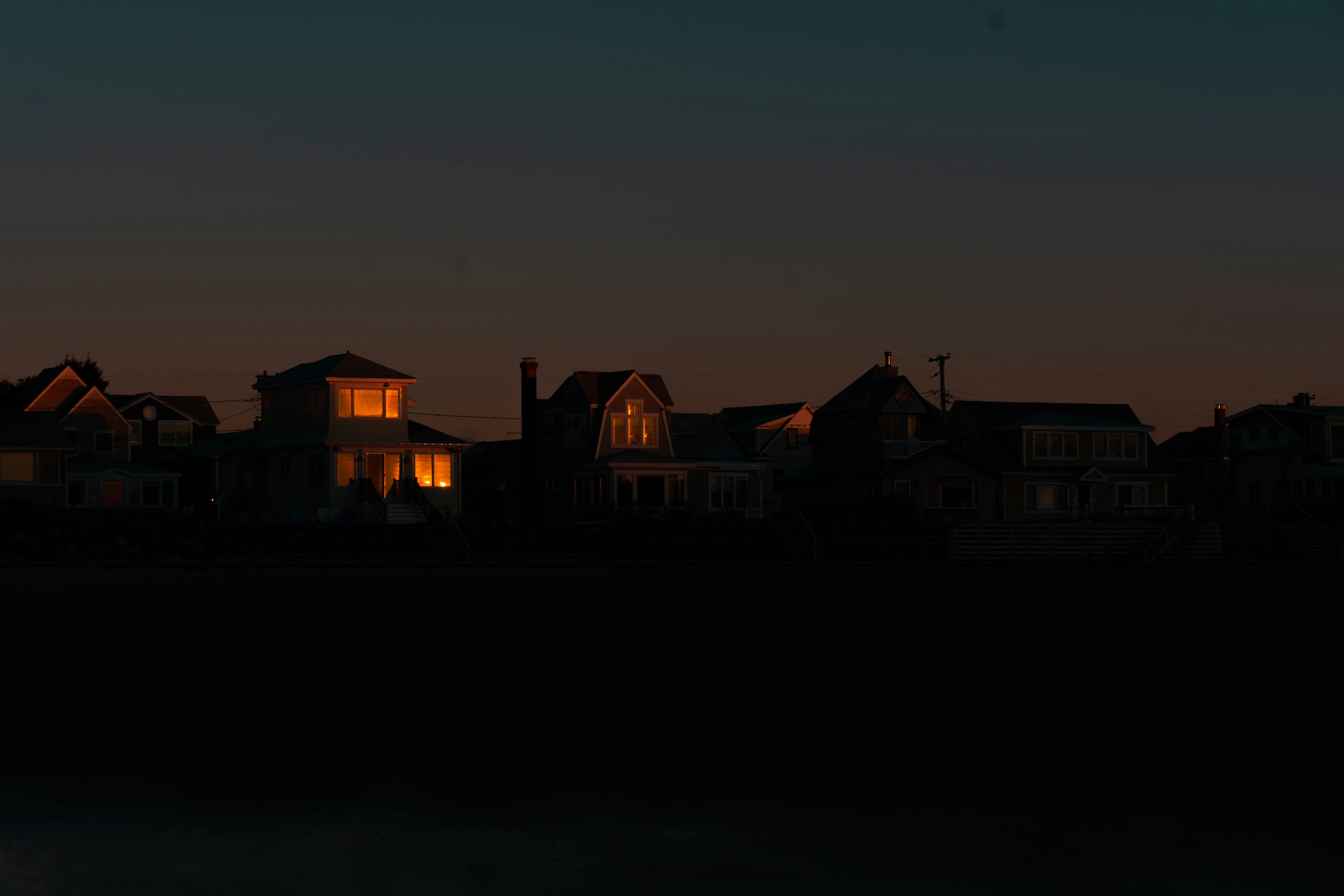 Twilight Silhouettes in Suburban Serenity