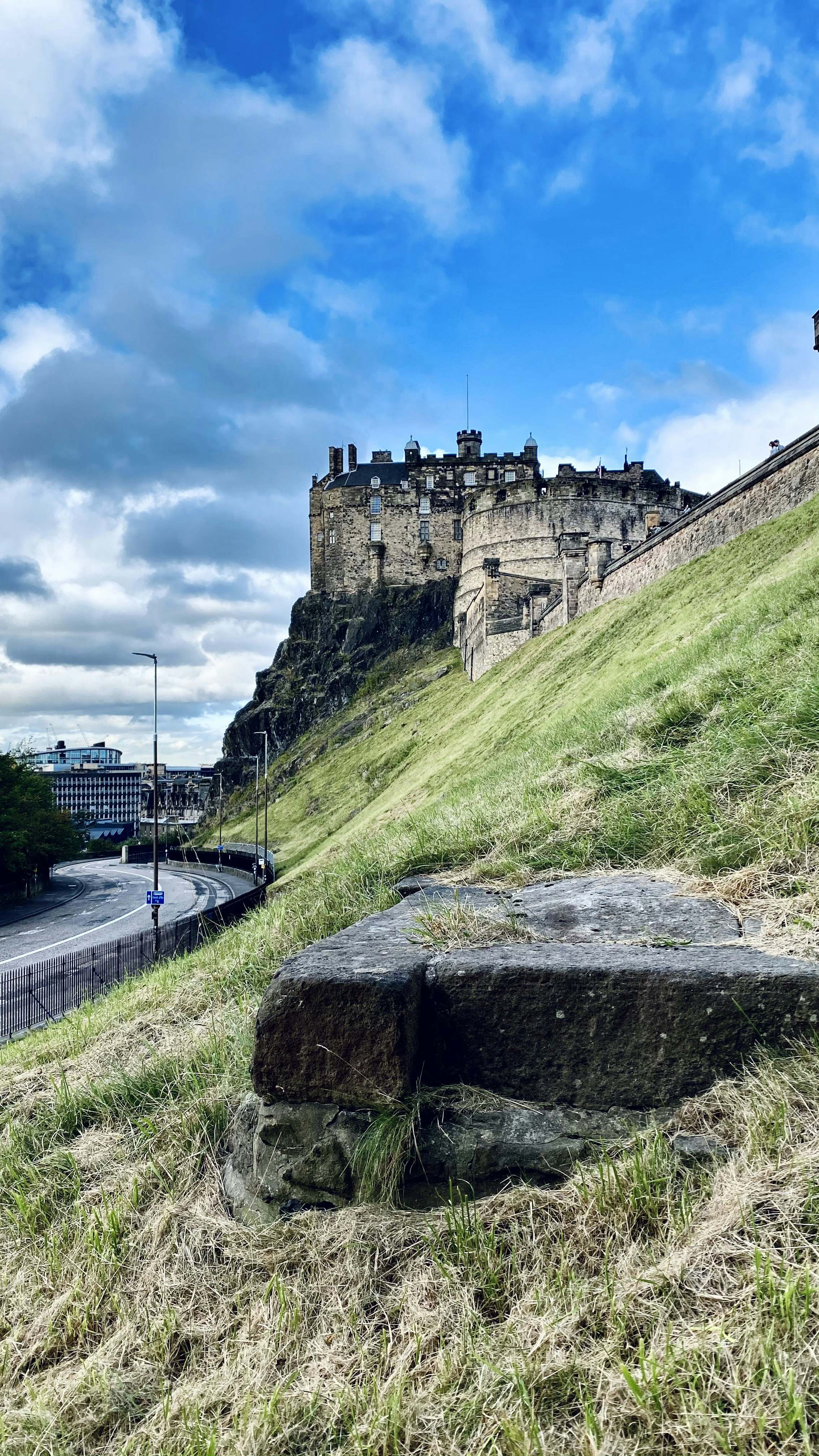 Modern meets old, commute meets tourist. Edinburgh Castle. 
