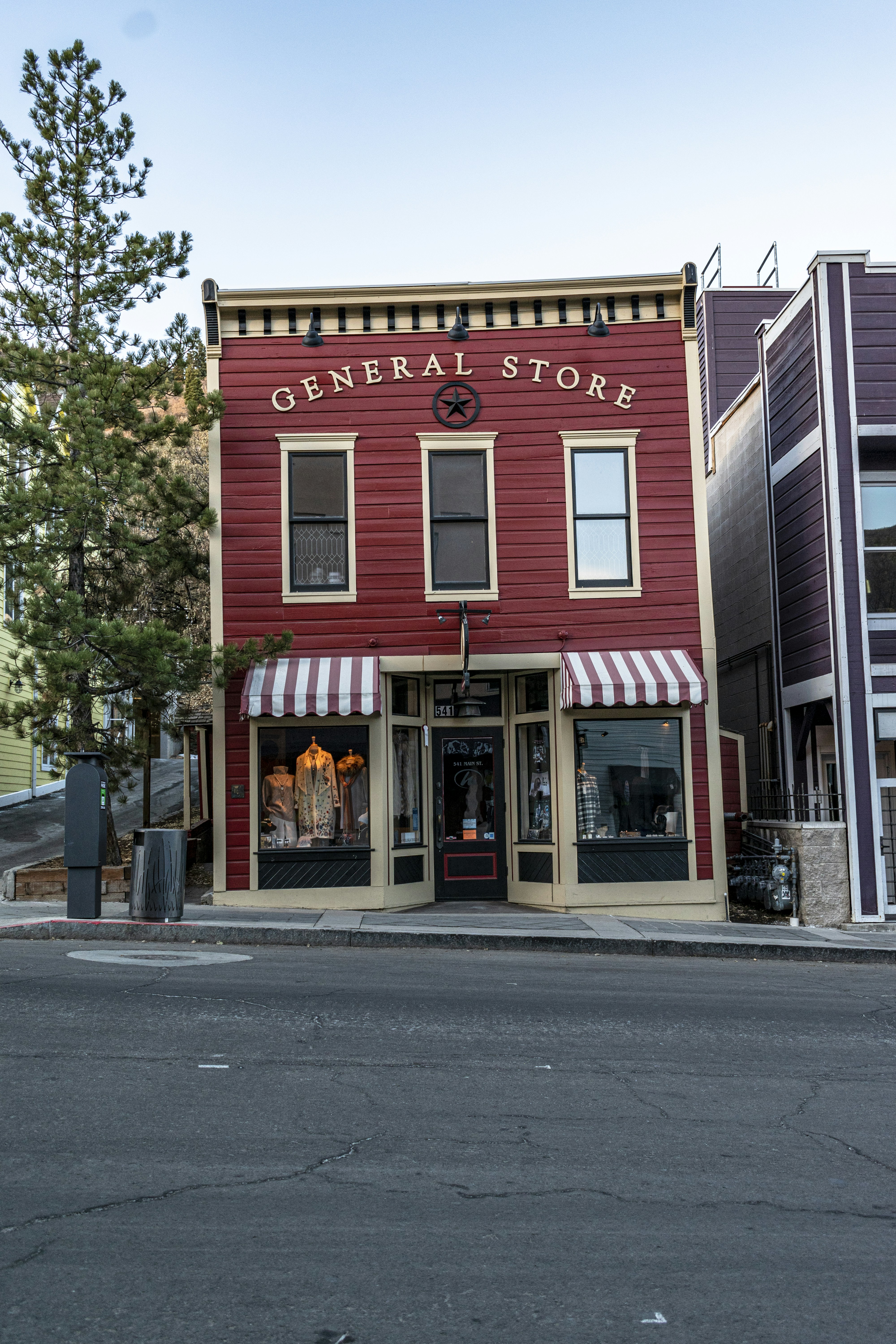 Red General Store Facade: A Timeless Main Street Calling Card