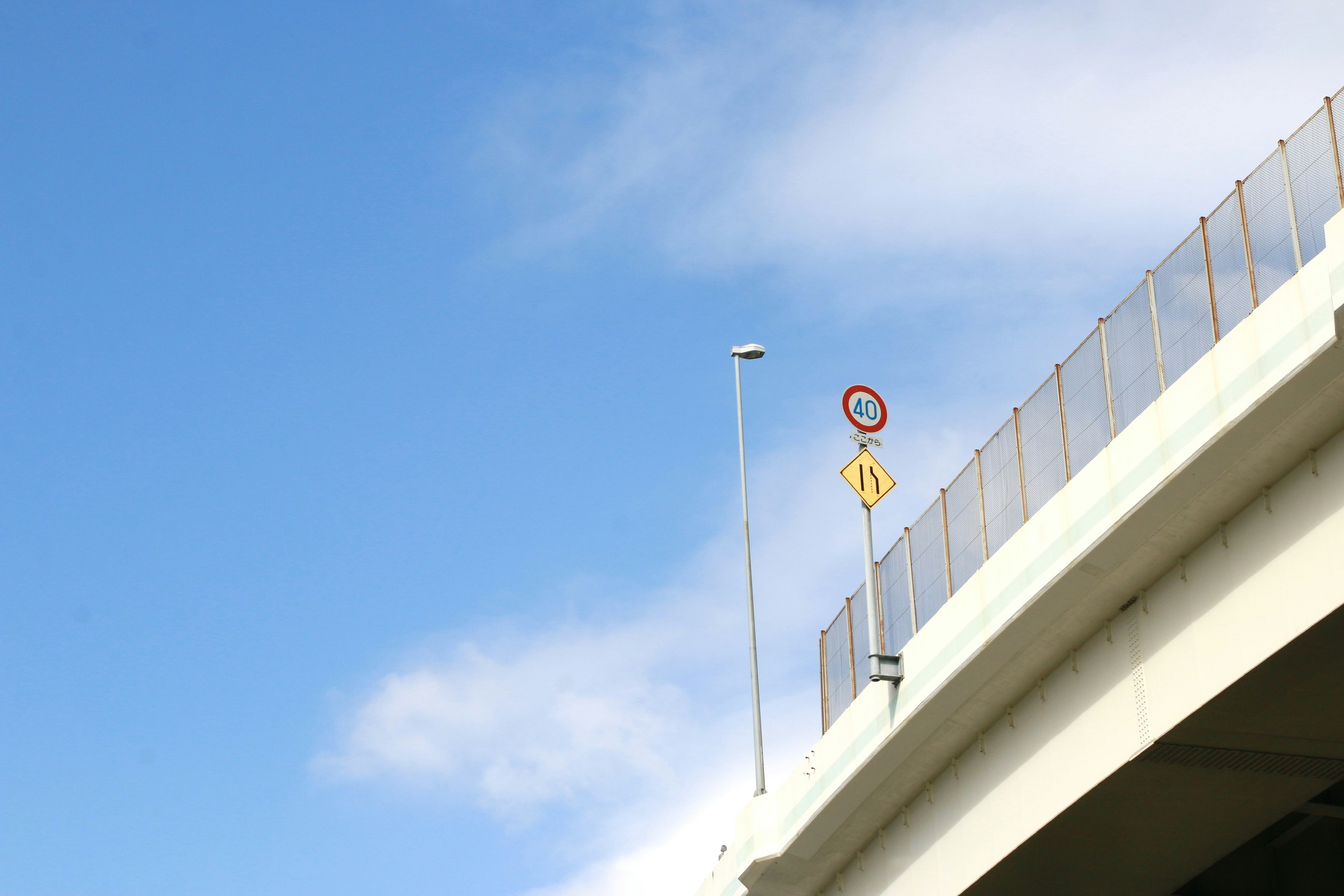Signpost on the Edge: Quiet Geometry Under a Clear Blue Sky