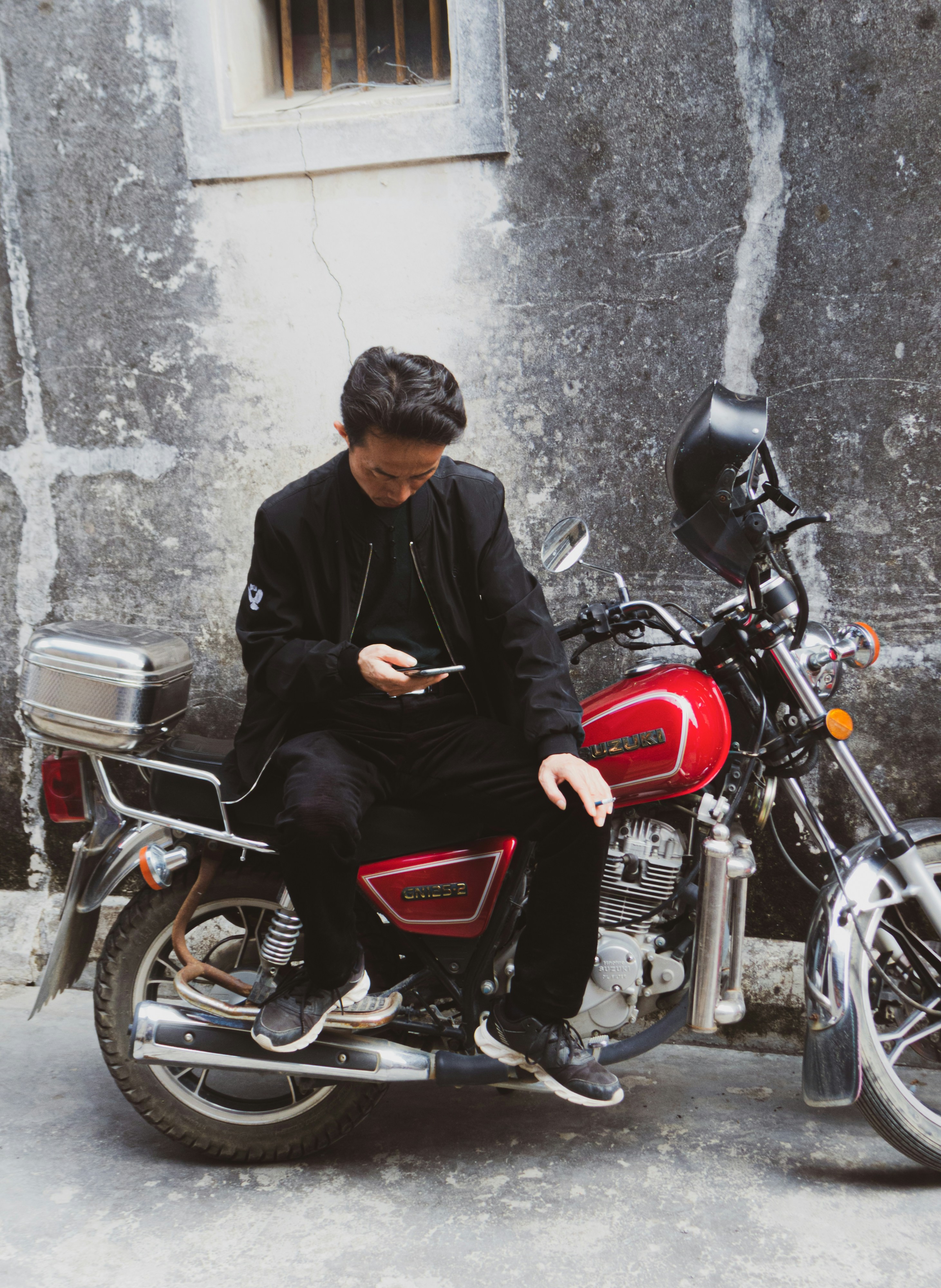 Man in black jacket riding red motorcycle photo – Free Jieyang Image on ...