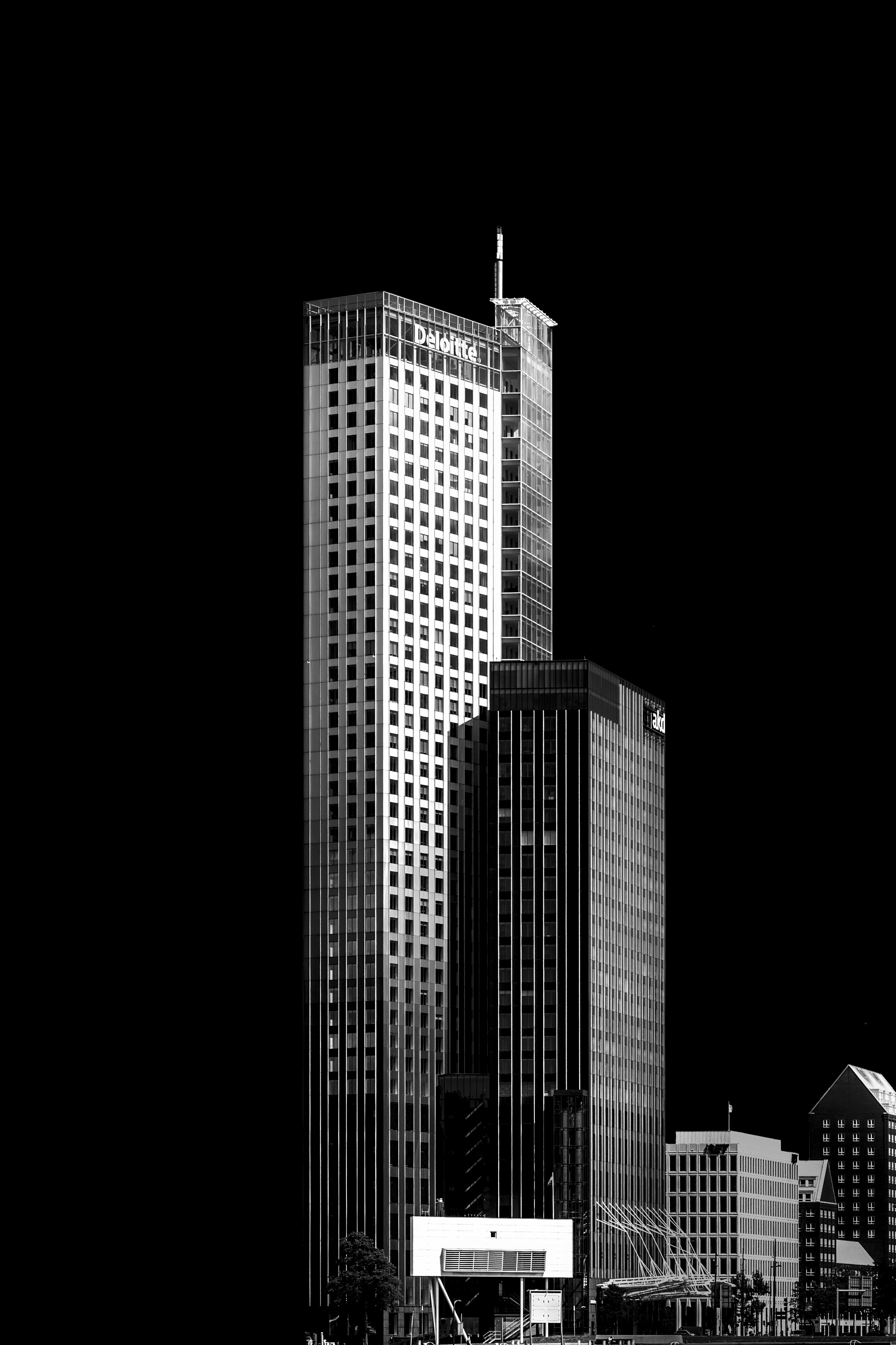 white and black high rise building