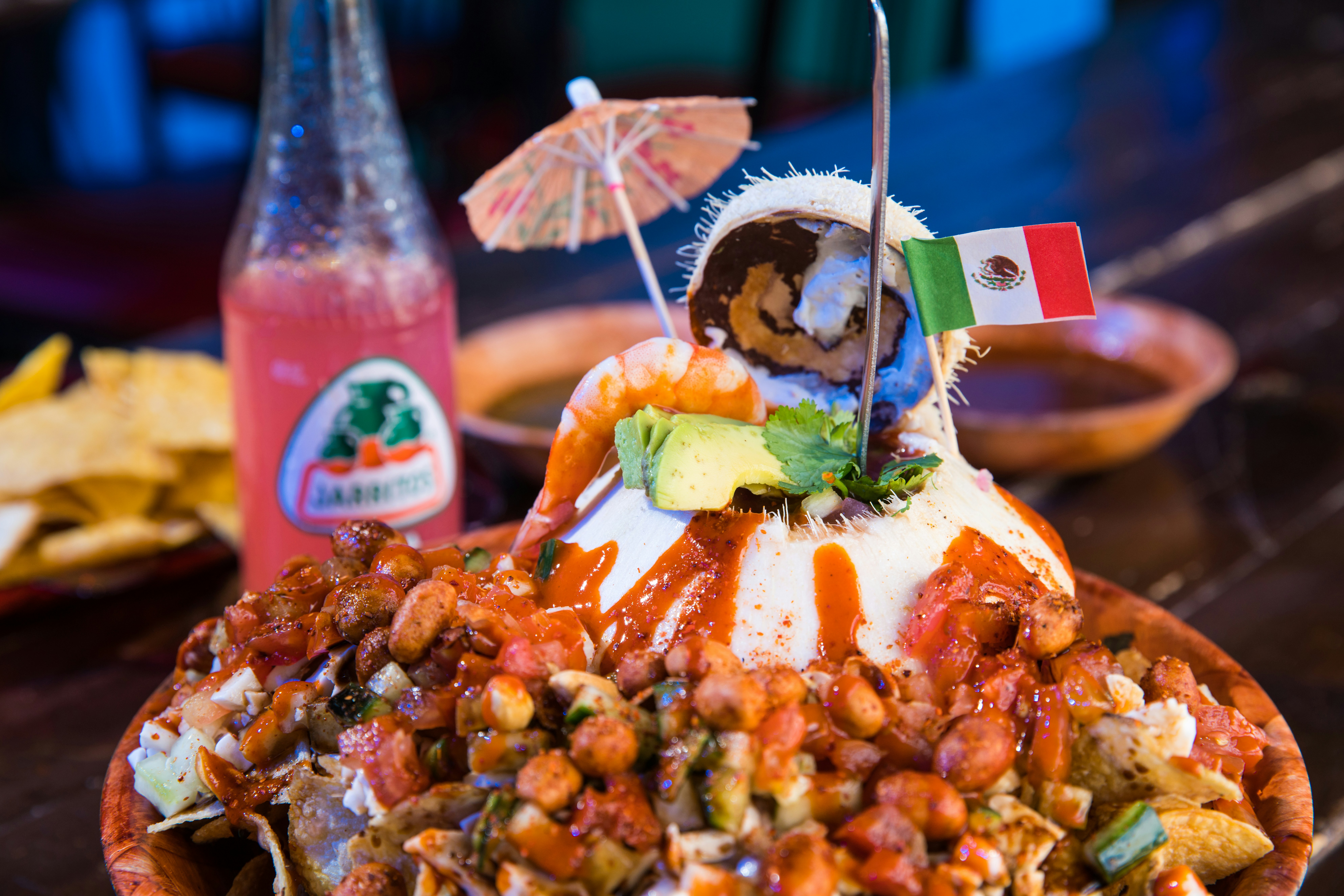 Jarrritos and coconut, Tamarind, shrimp cocktail