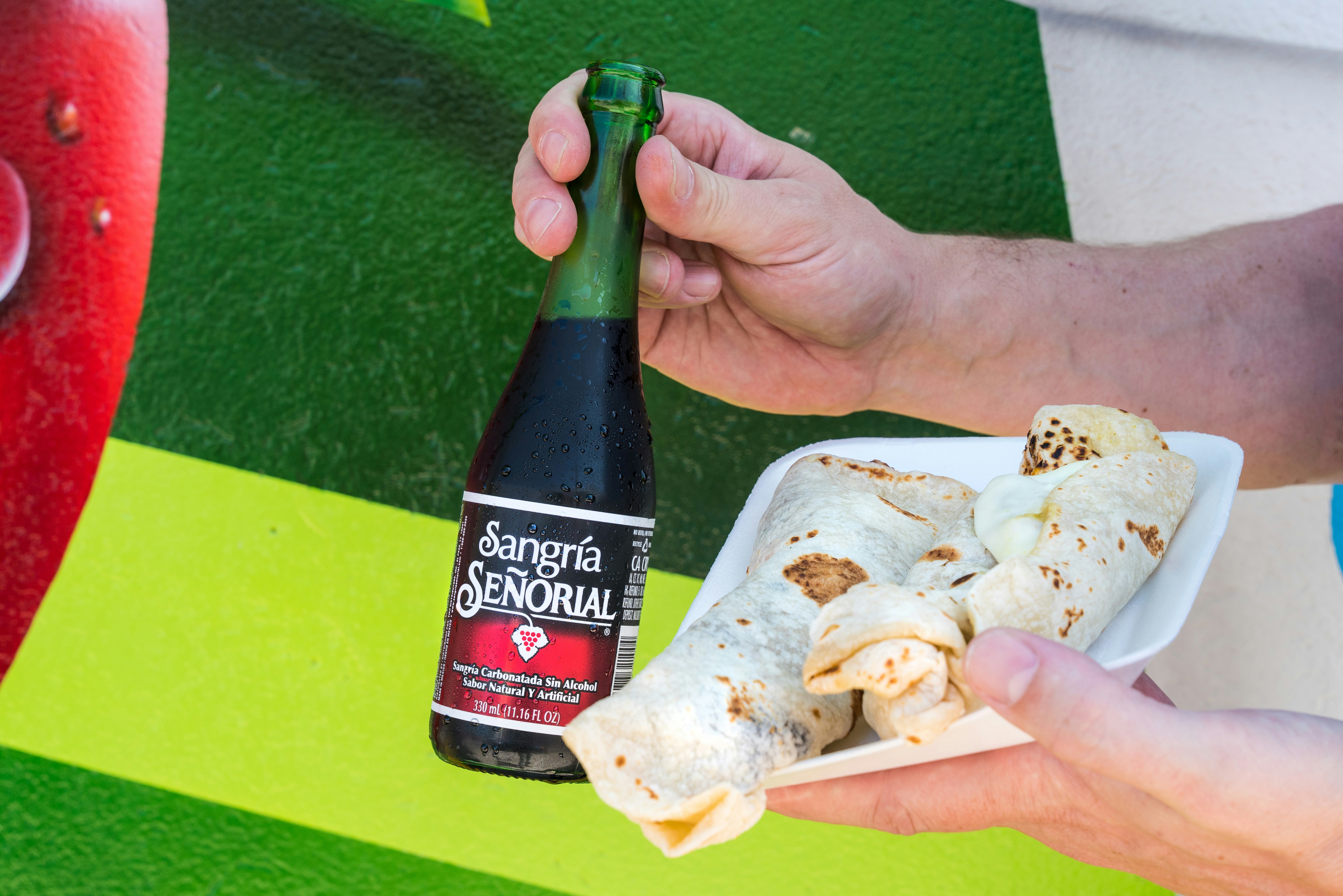 Sangría Señorial and street burritos in Juarez, Mexico.