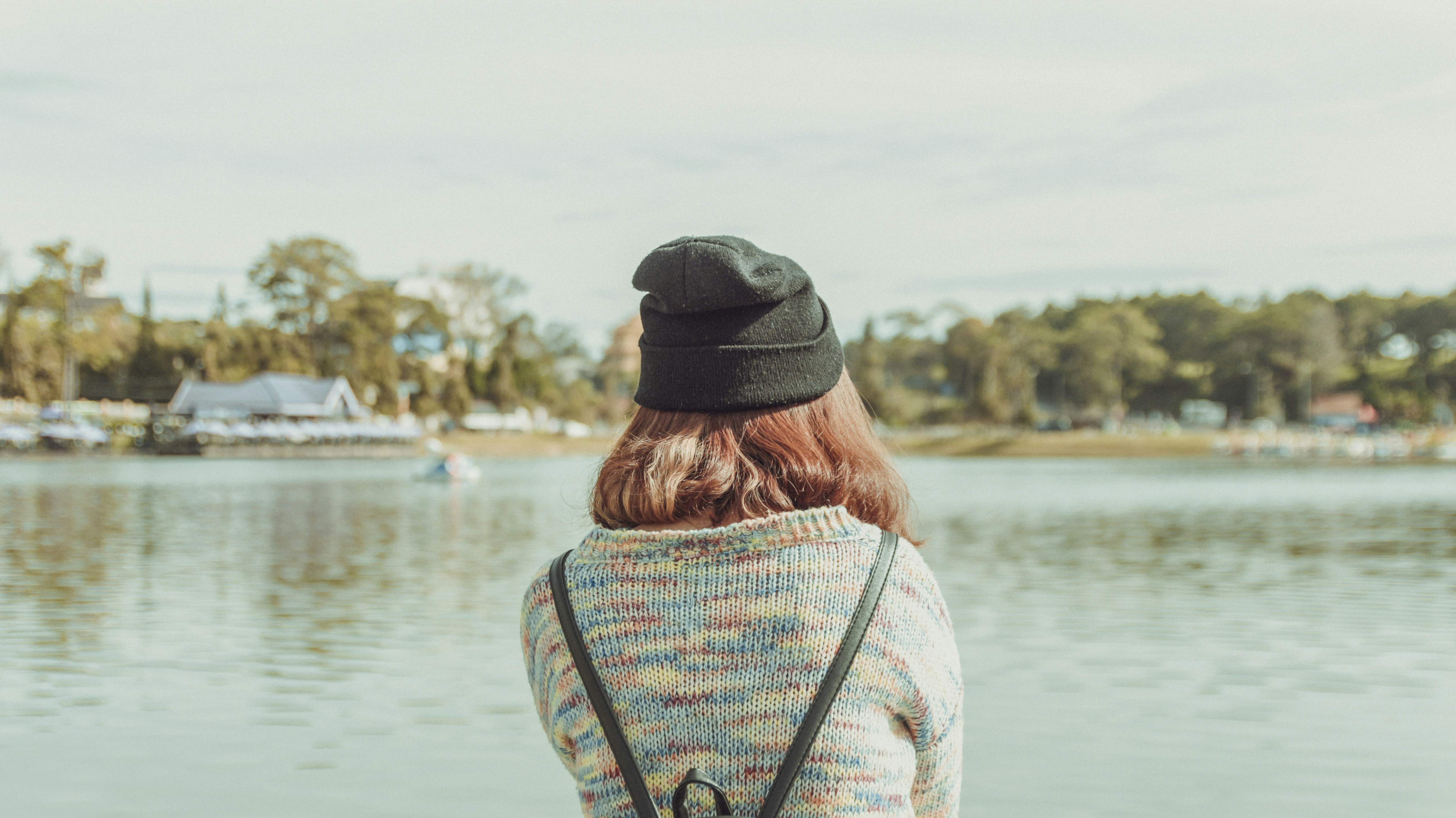 Harbor Reverie: Red Hair, Knitwear, and a Quiet Gaze