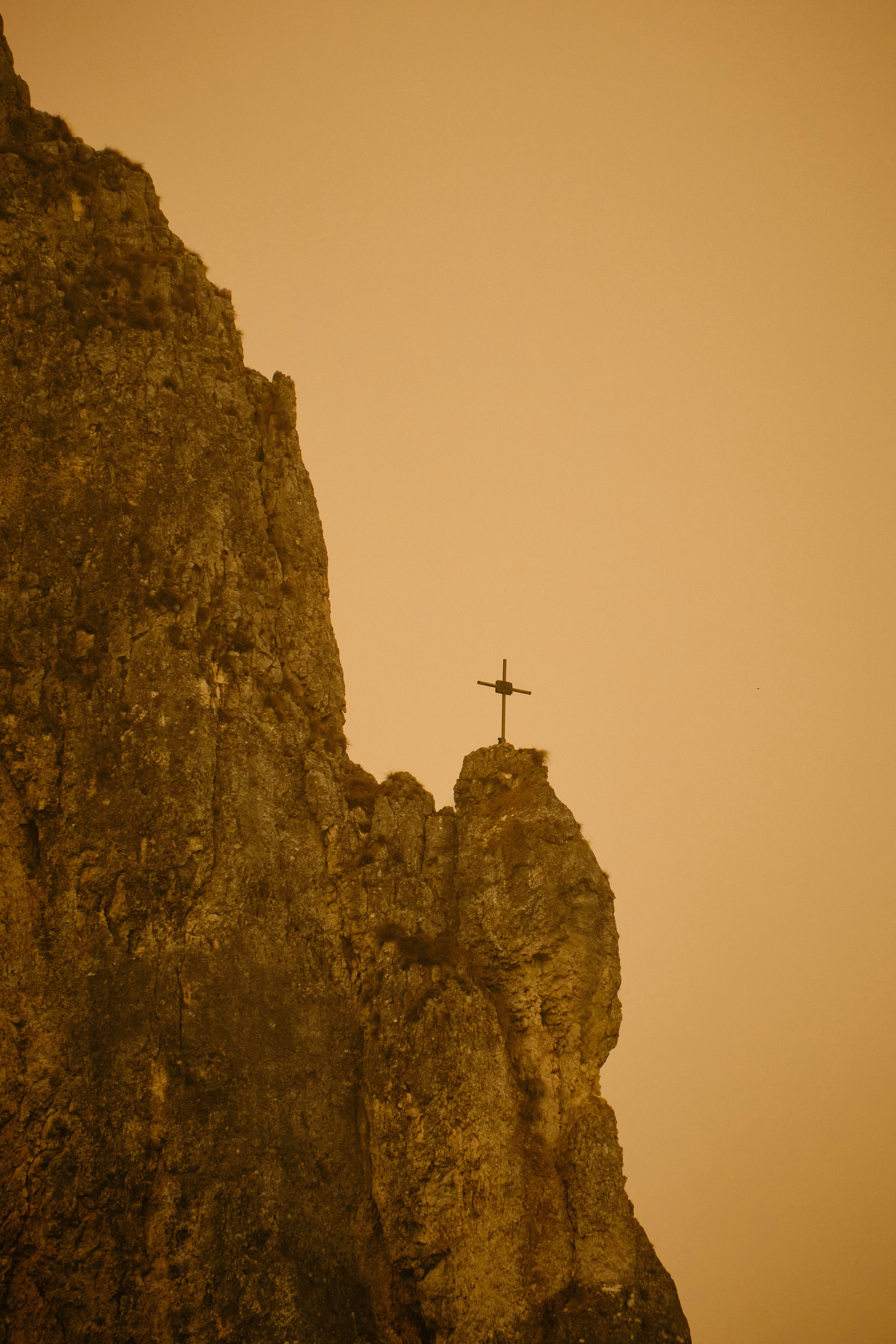 Stone Cross at Distant Summit