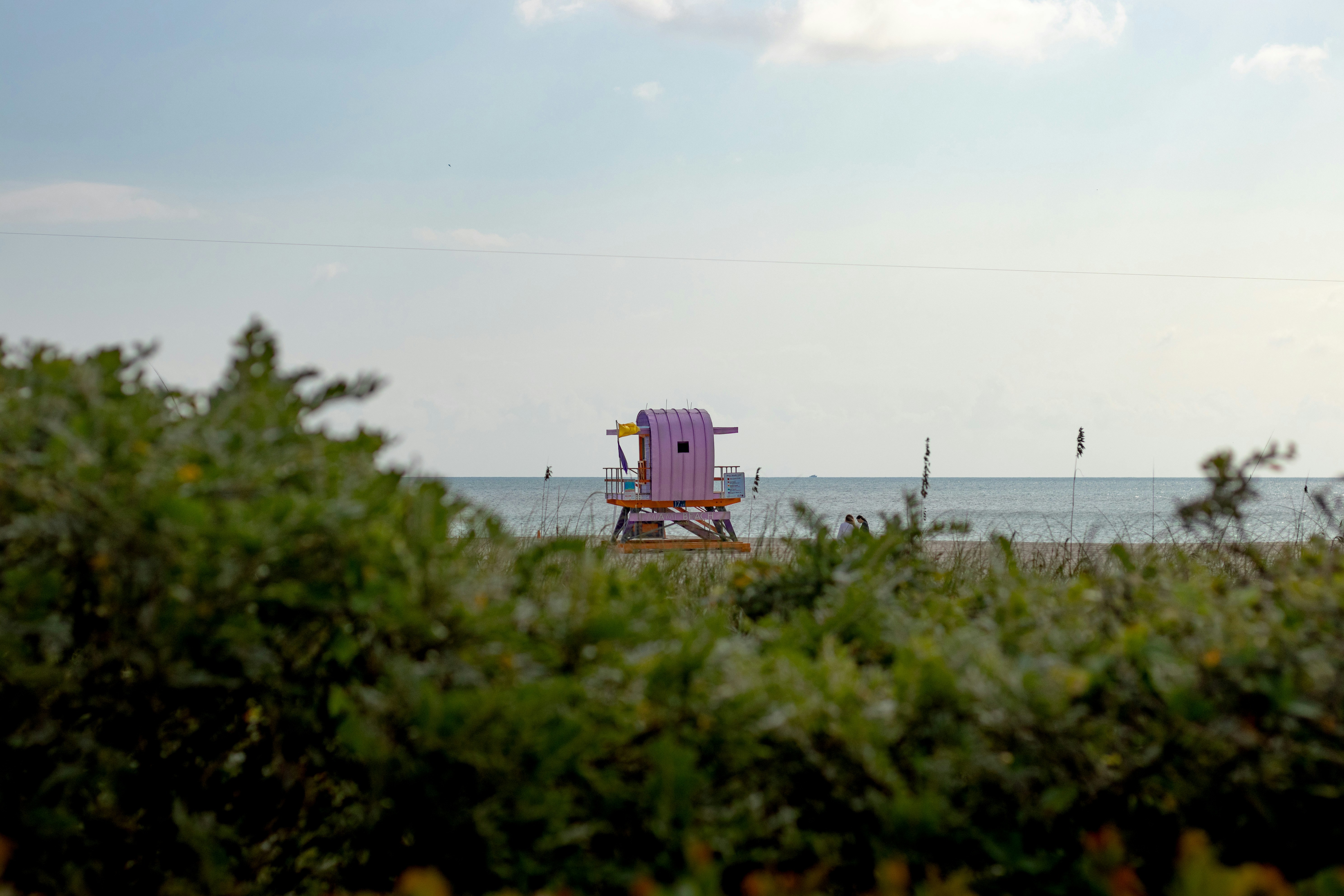 Purple Lifeguard Chair at the Dunes: A Quiet Maritime Moment