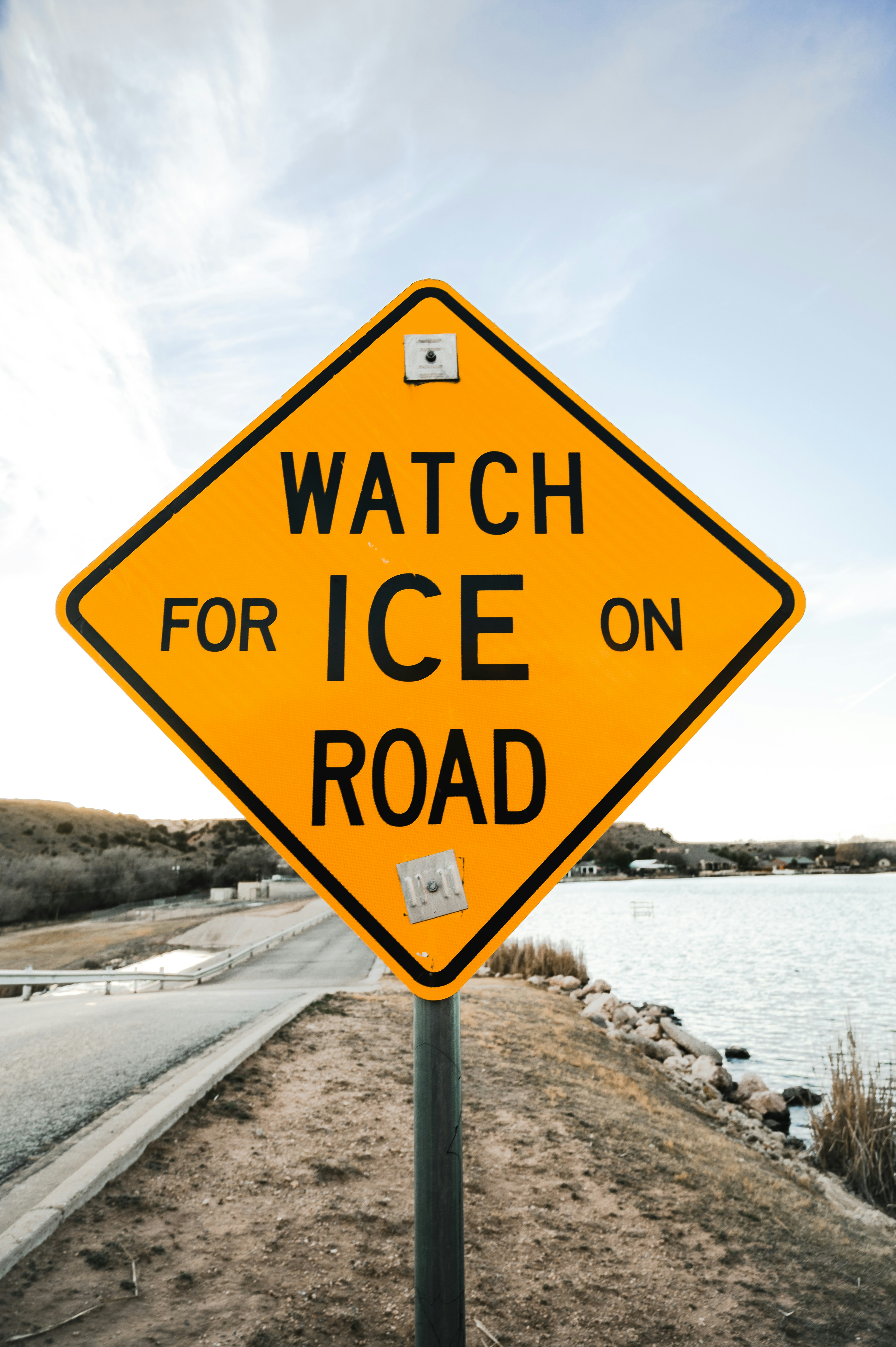 Watch For Ice On Bridge Sign