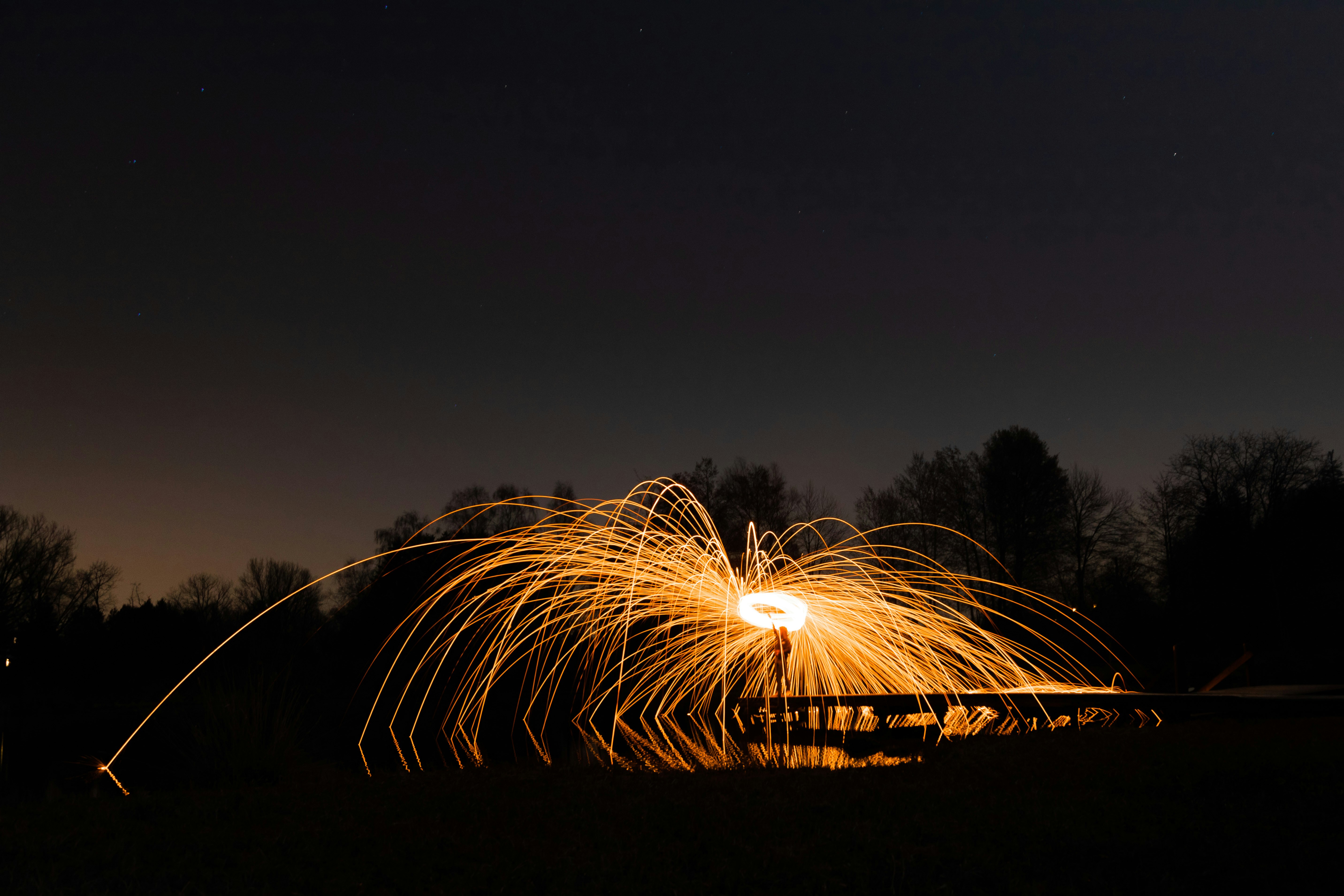 steel wool photography of fireworks during nighttime