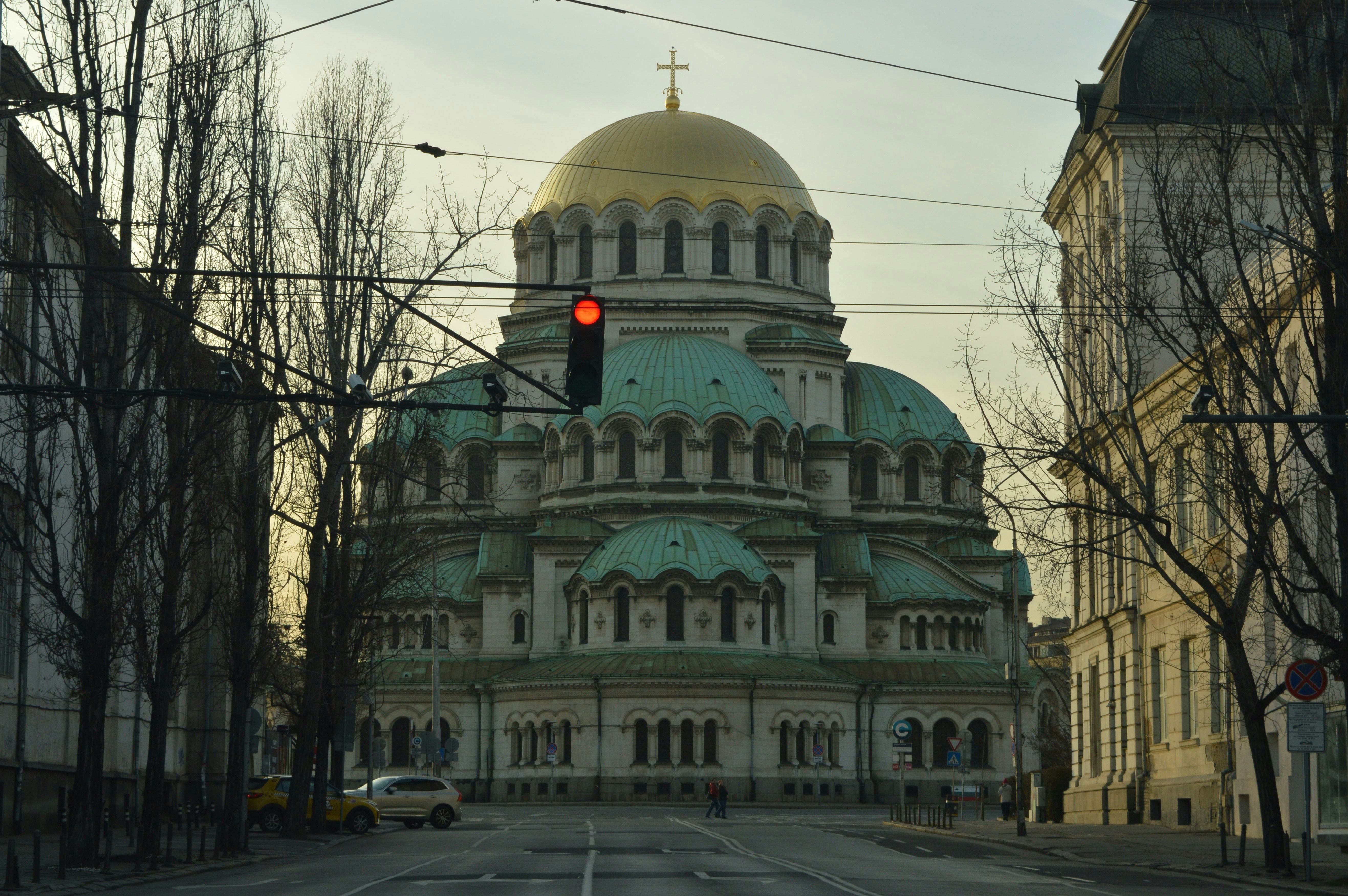 Emerald Domes at Street's Edge: A Cathedral Anchoring Quiet Urban Light