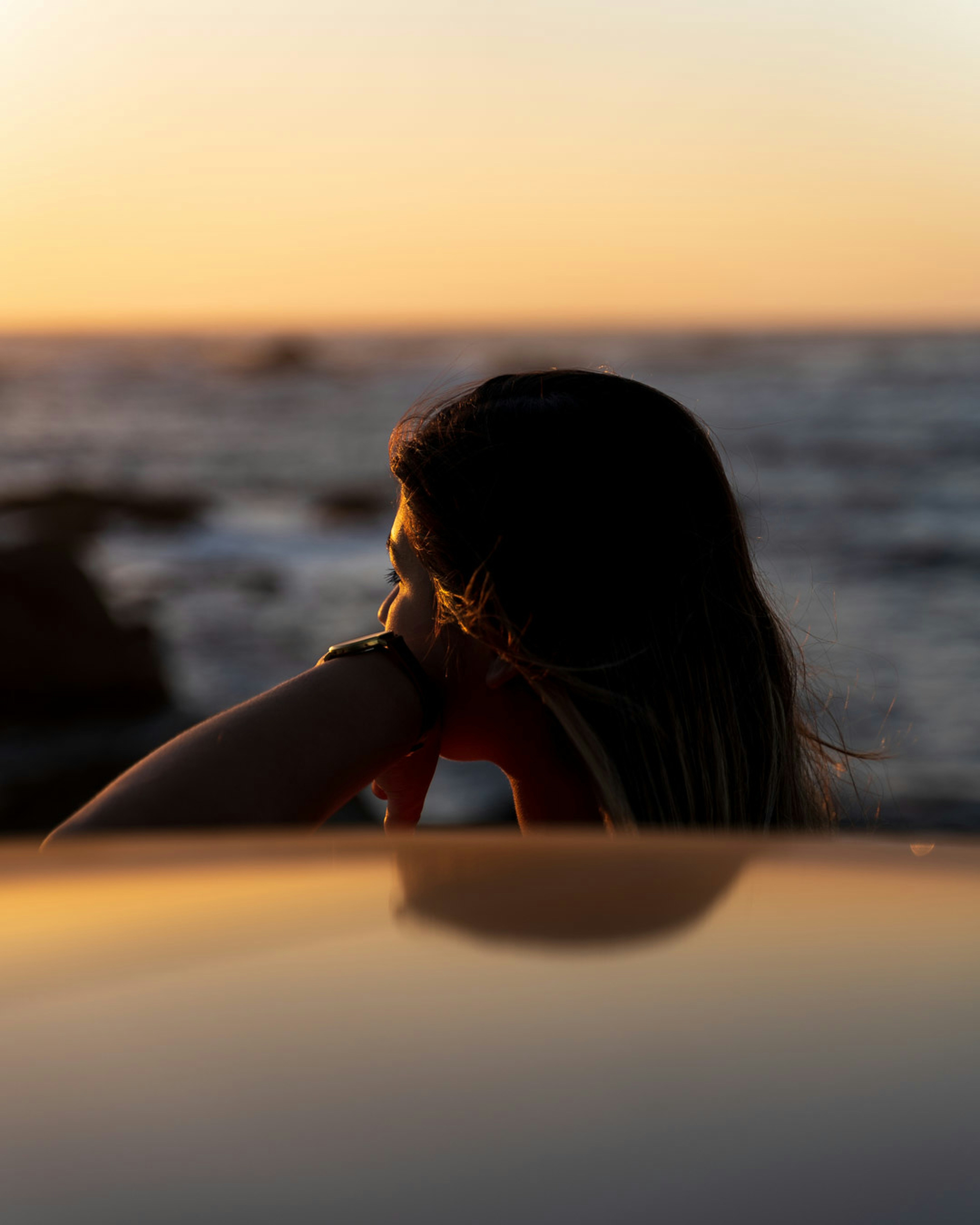 Dusk Silhouette Over the Quiet Sea: A Sunset Harbor Moment