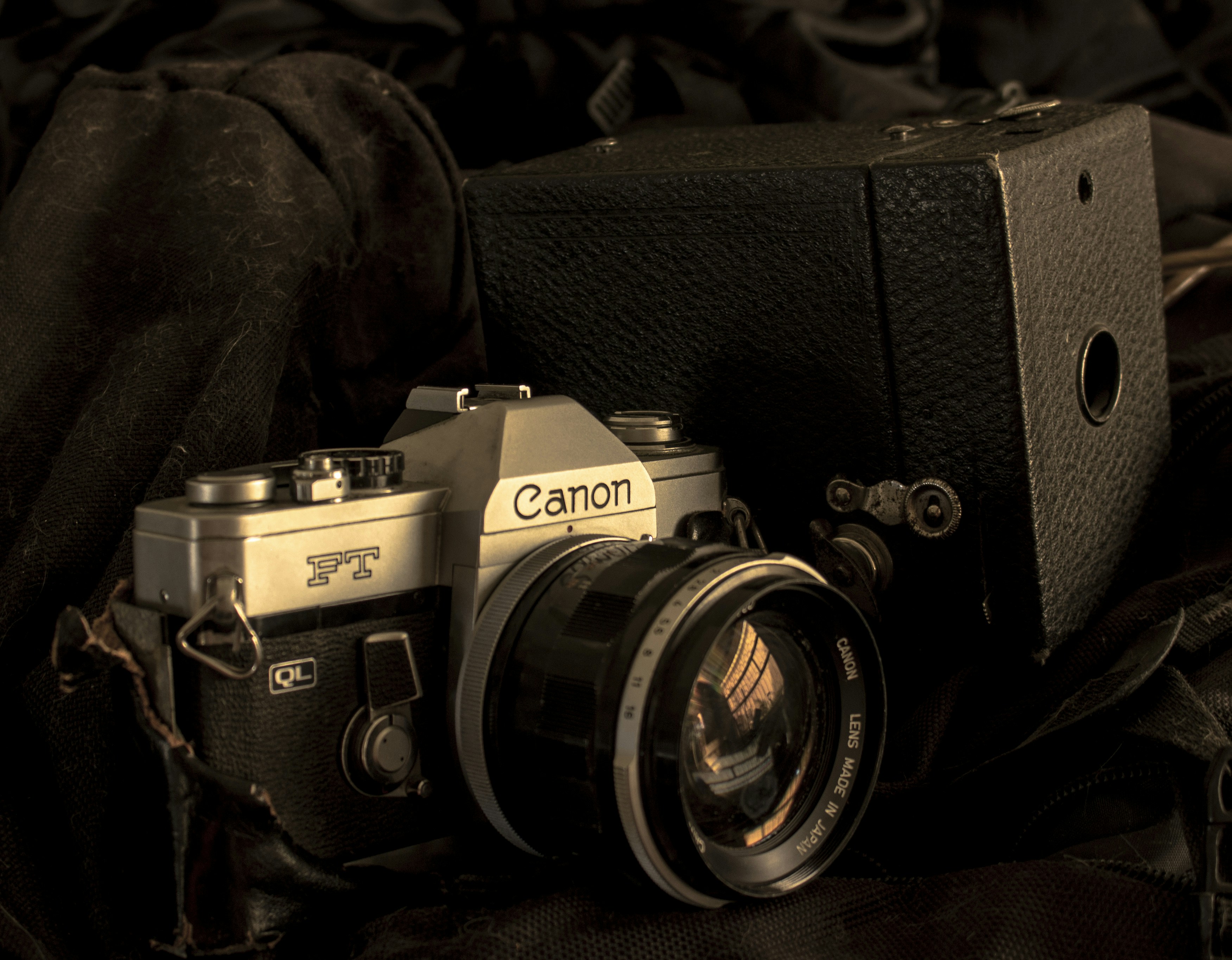 Velvet-Lined Vintage Canon FT: A Quiet Studio Moment