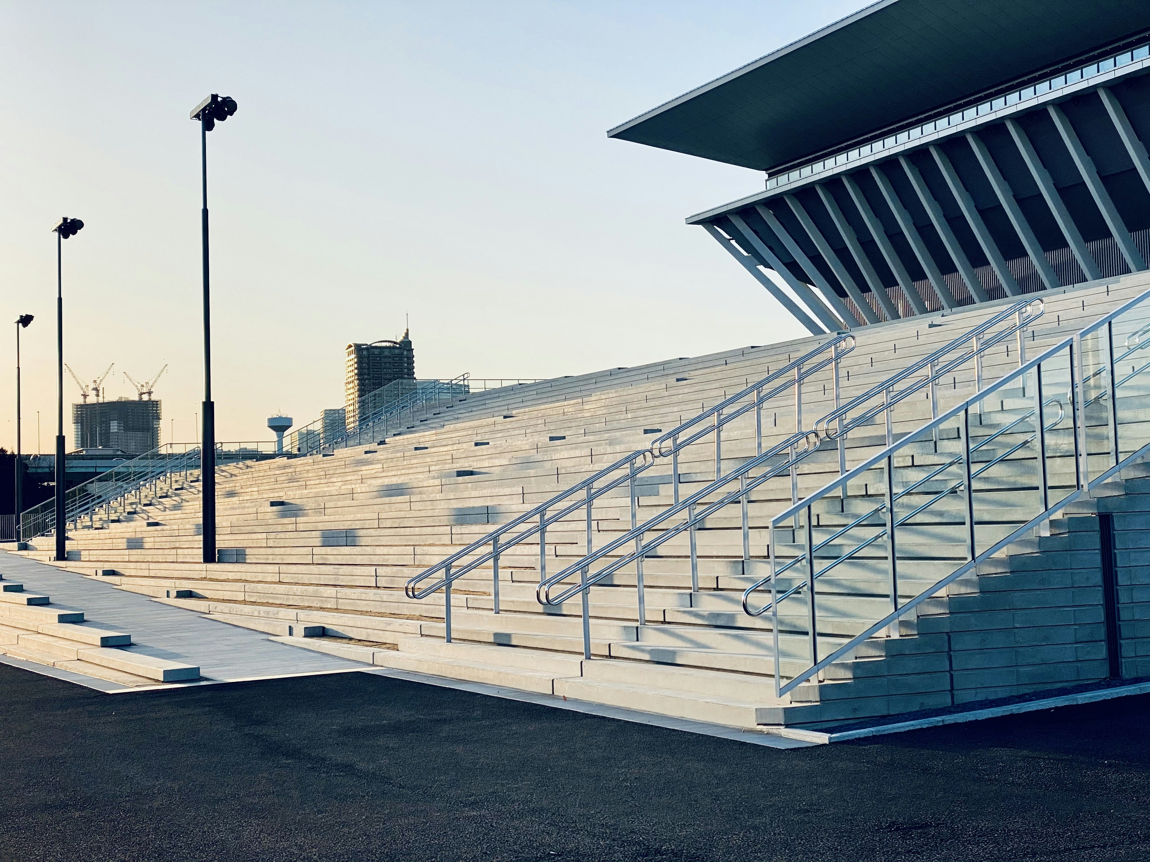 Cantilevered Canopy Over Angular Stairs