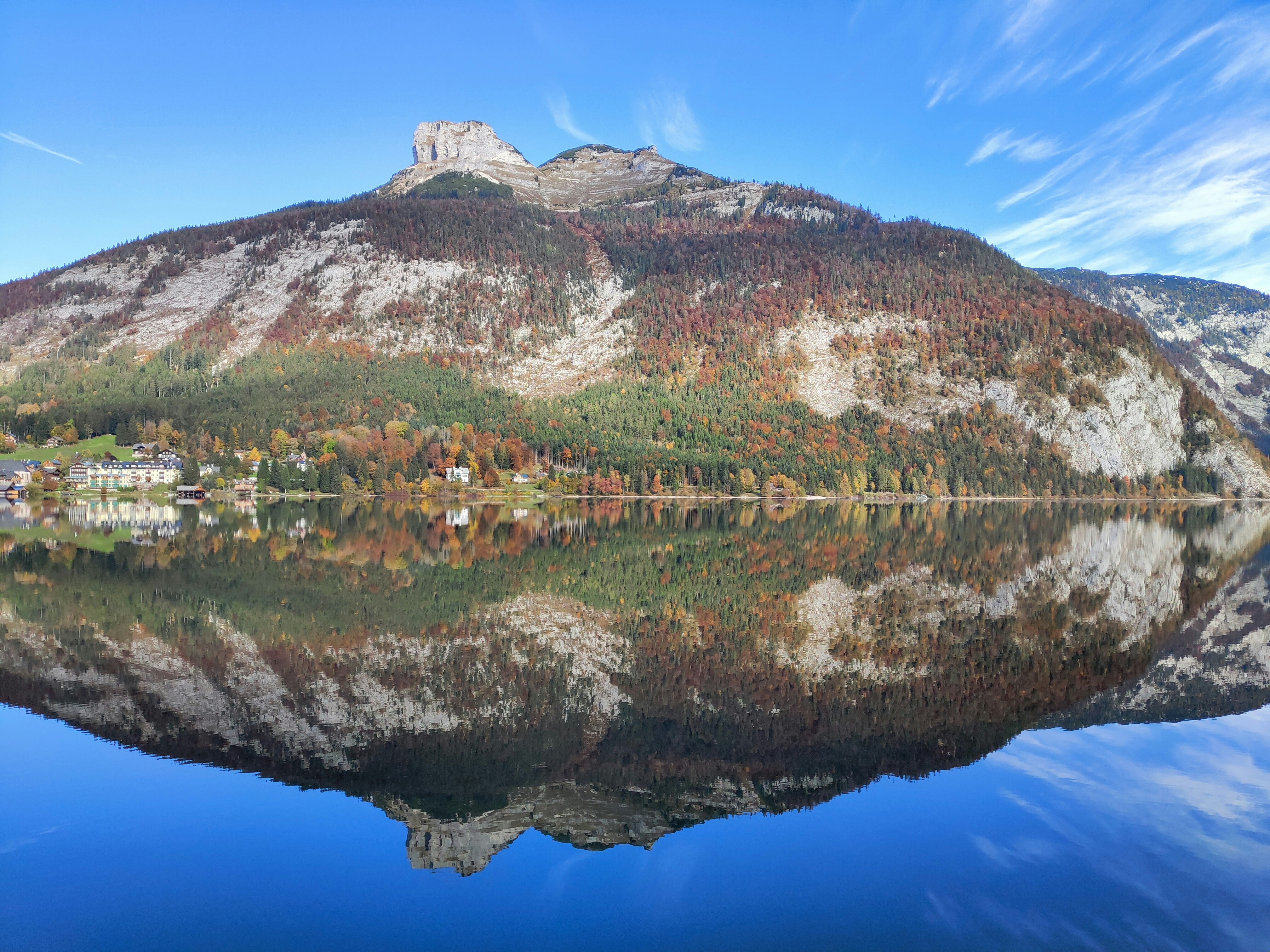 Autumn Ridge Reflected: Mountain Peak on a Glassy Lake