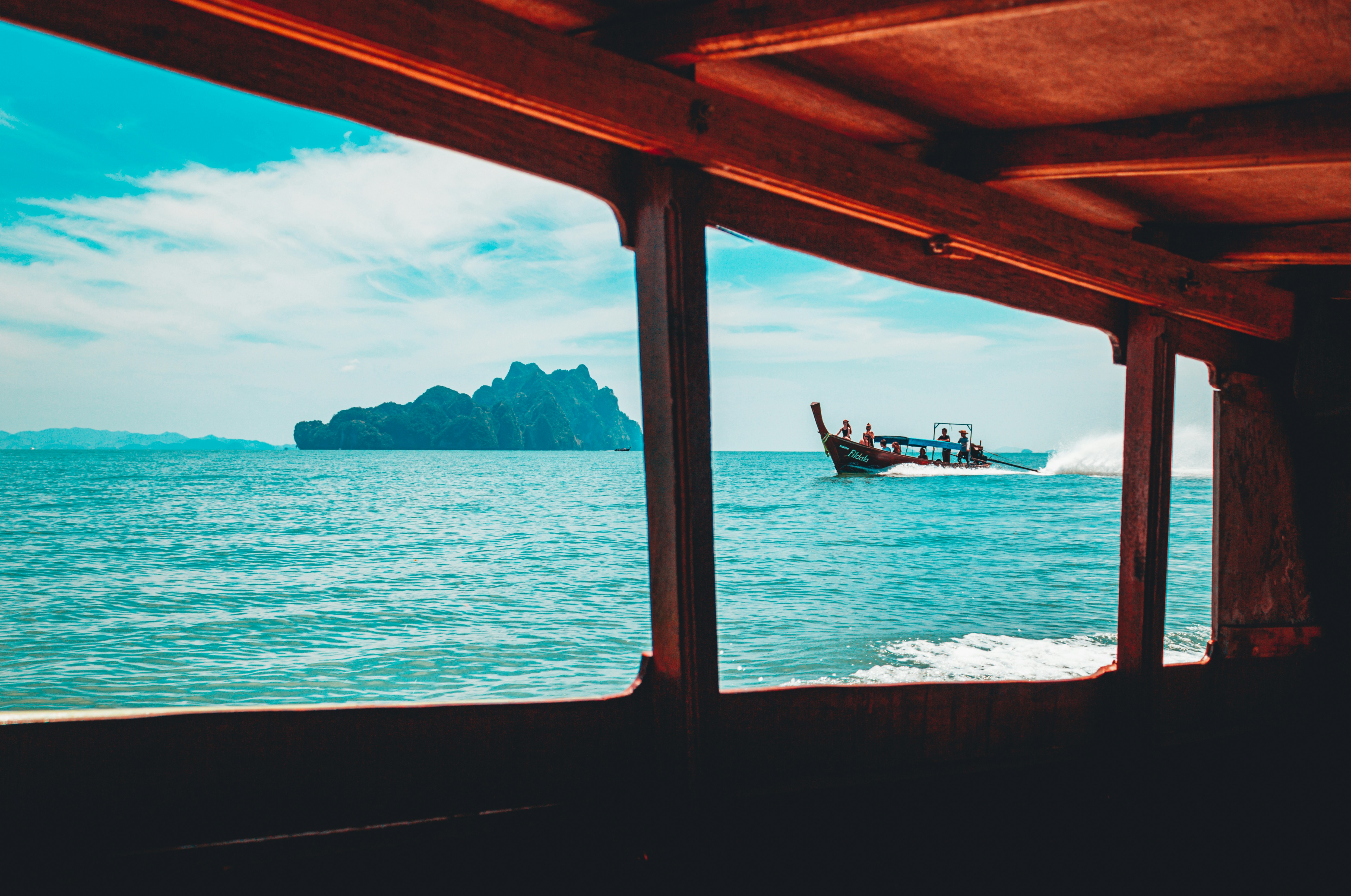 Sea Passage from a Framed Back Window