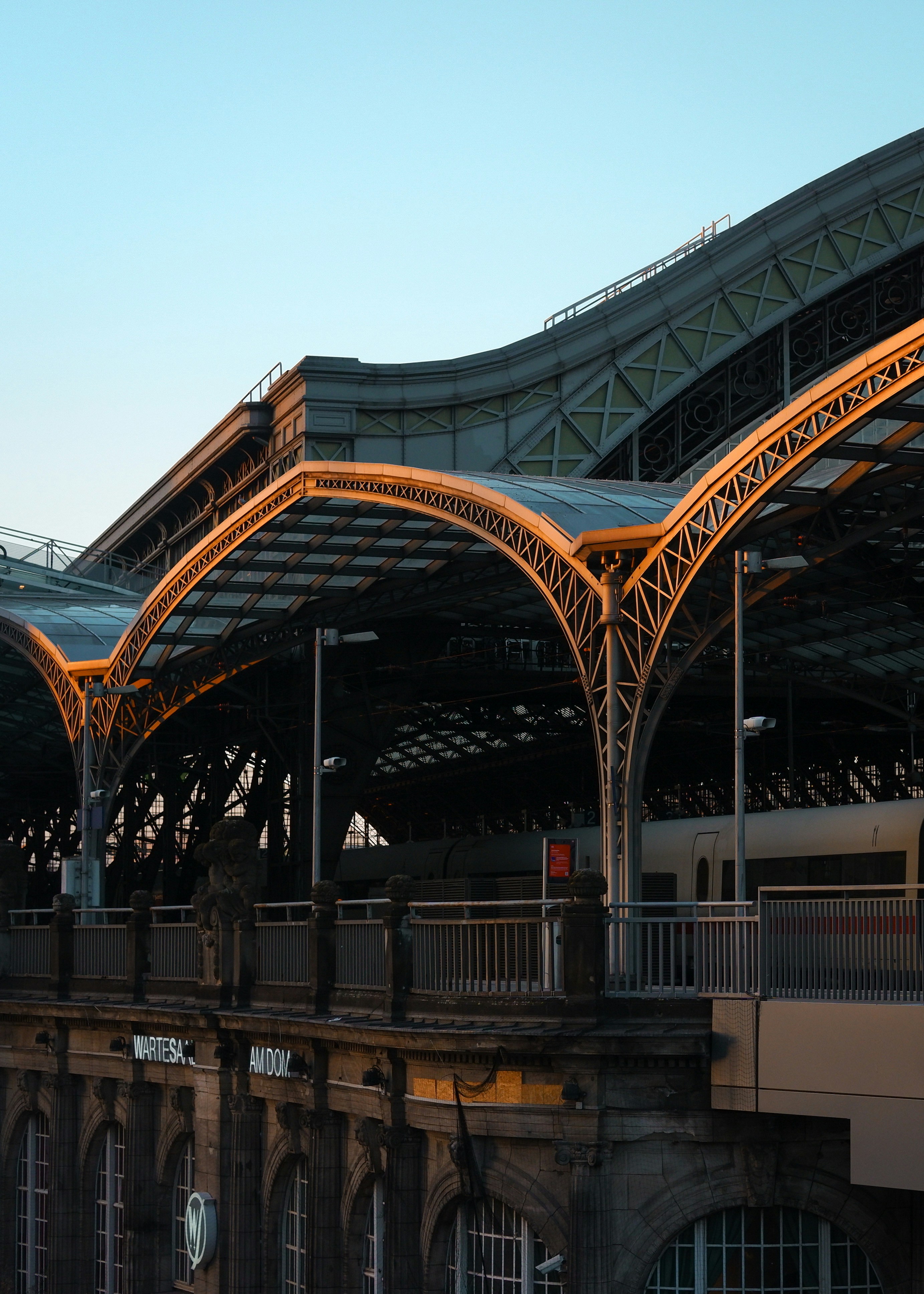 Iron Lattice Arcade Over the Platform at Dusk