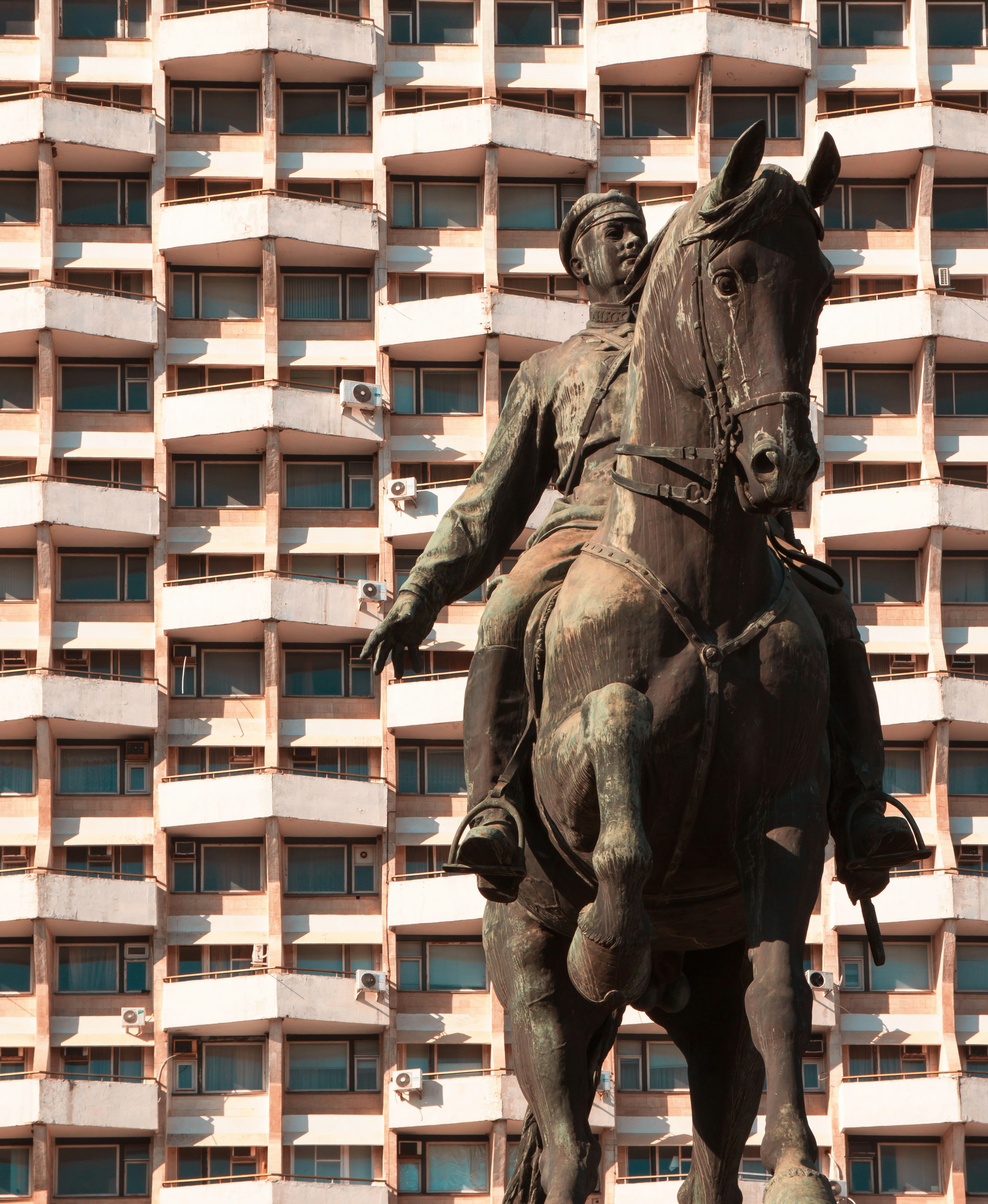 Monument to Grigory Kotovsky (installed in 1954) in front of the "Cosmos" hotel. He was Russian revolutionary, Soviet military and political leader, hero of the Civil War.