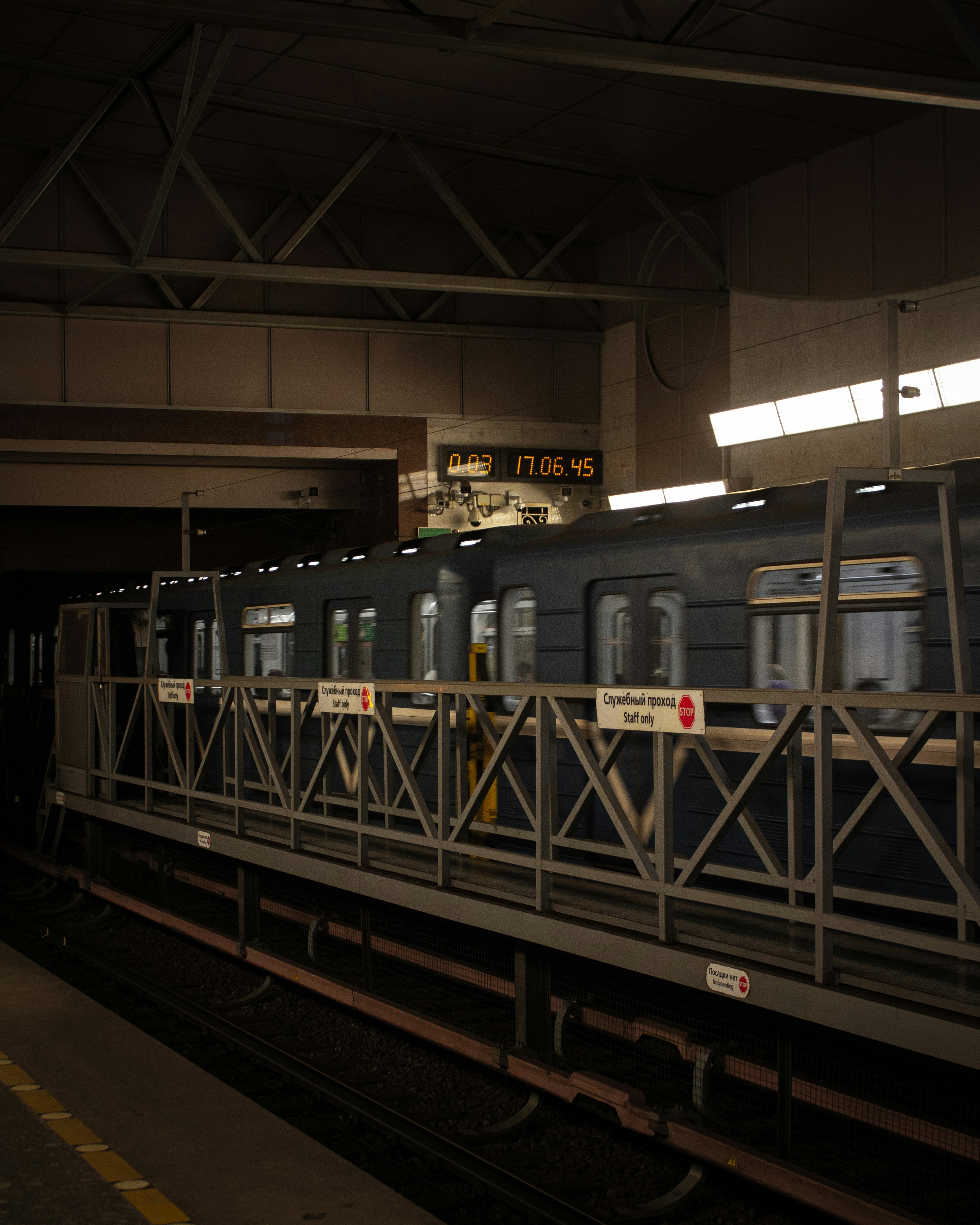 Dimly Lit Platform: A Quiet Moment by the Train