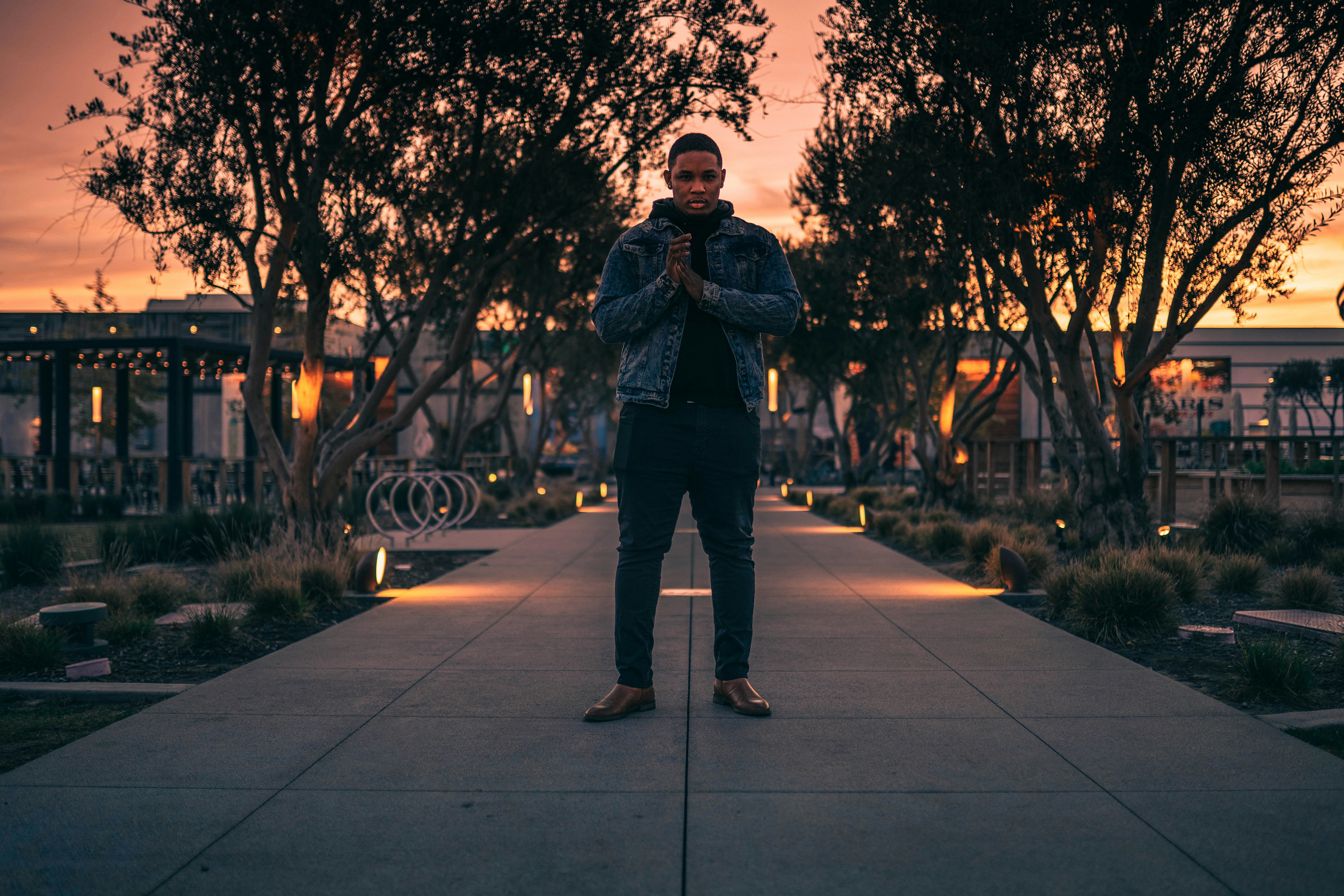 Midnight Portrait Under Copper Skies