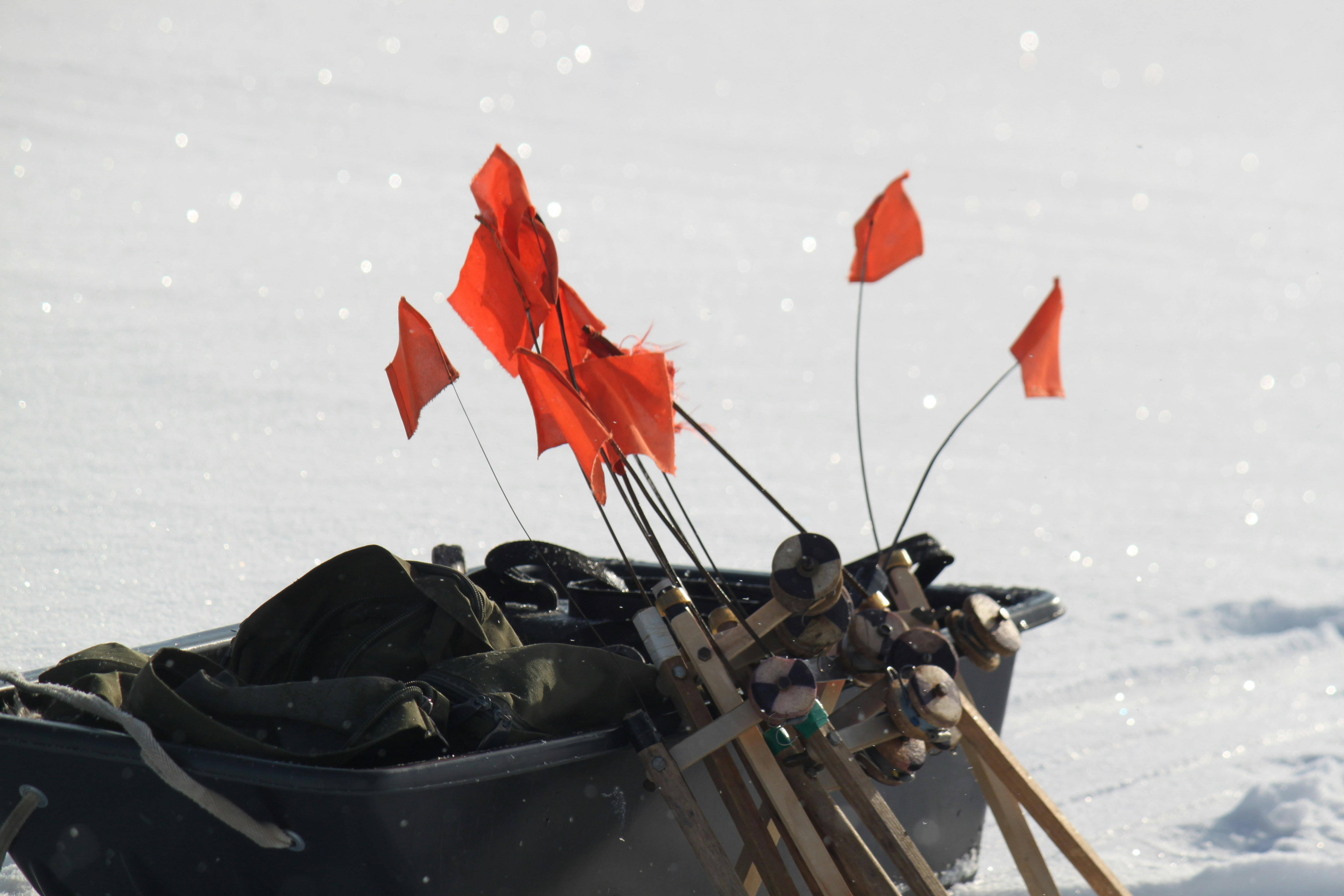 person riding on boat on snow covered ground during daytime