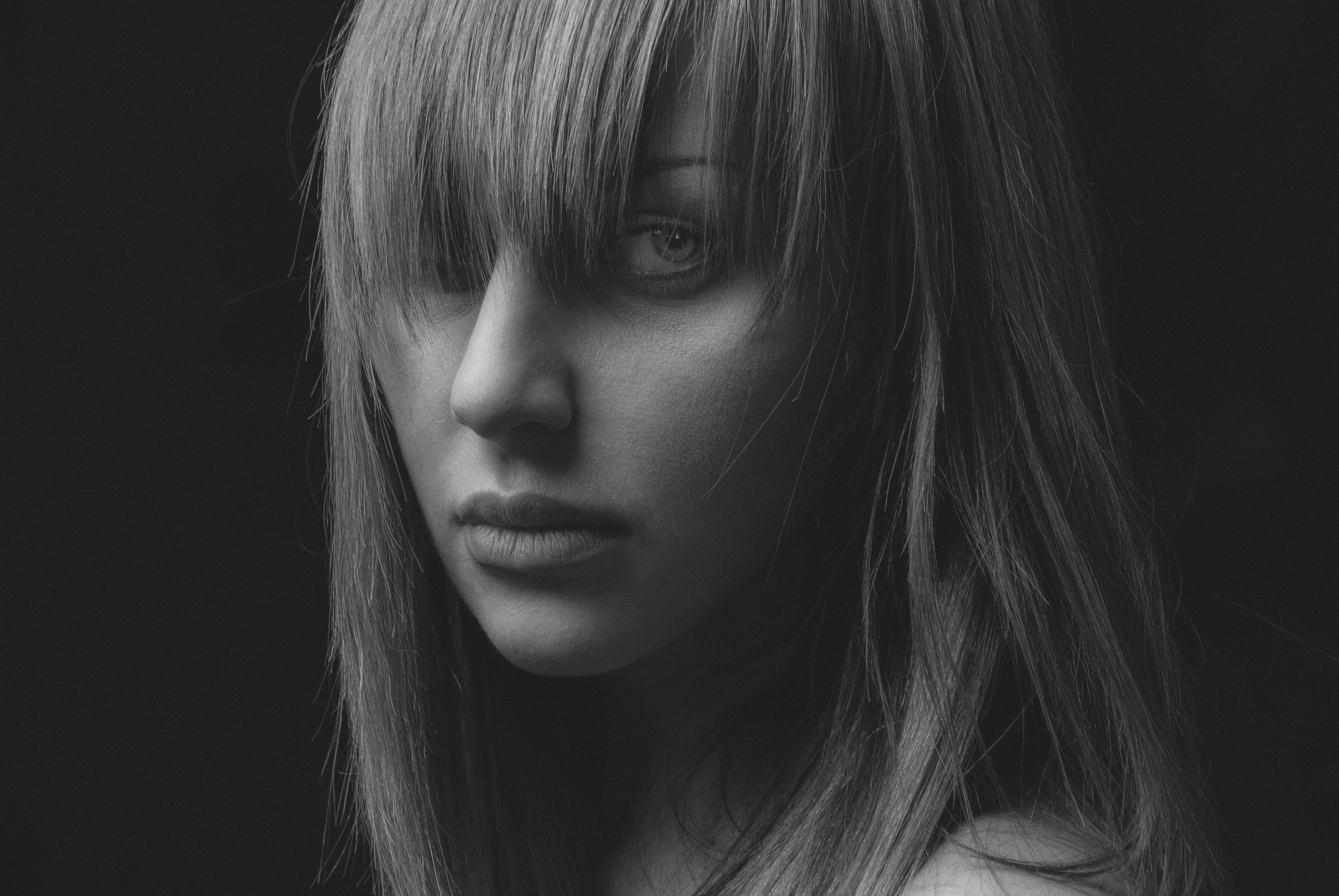 Grayscale photo of womans face photo – Free Black Image on Unsplash