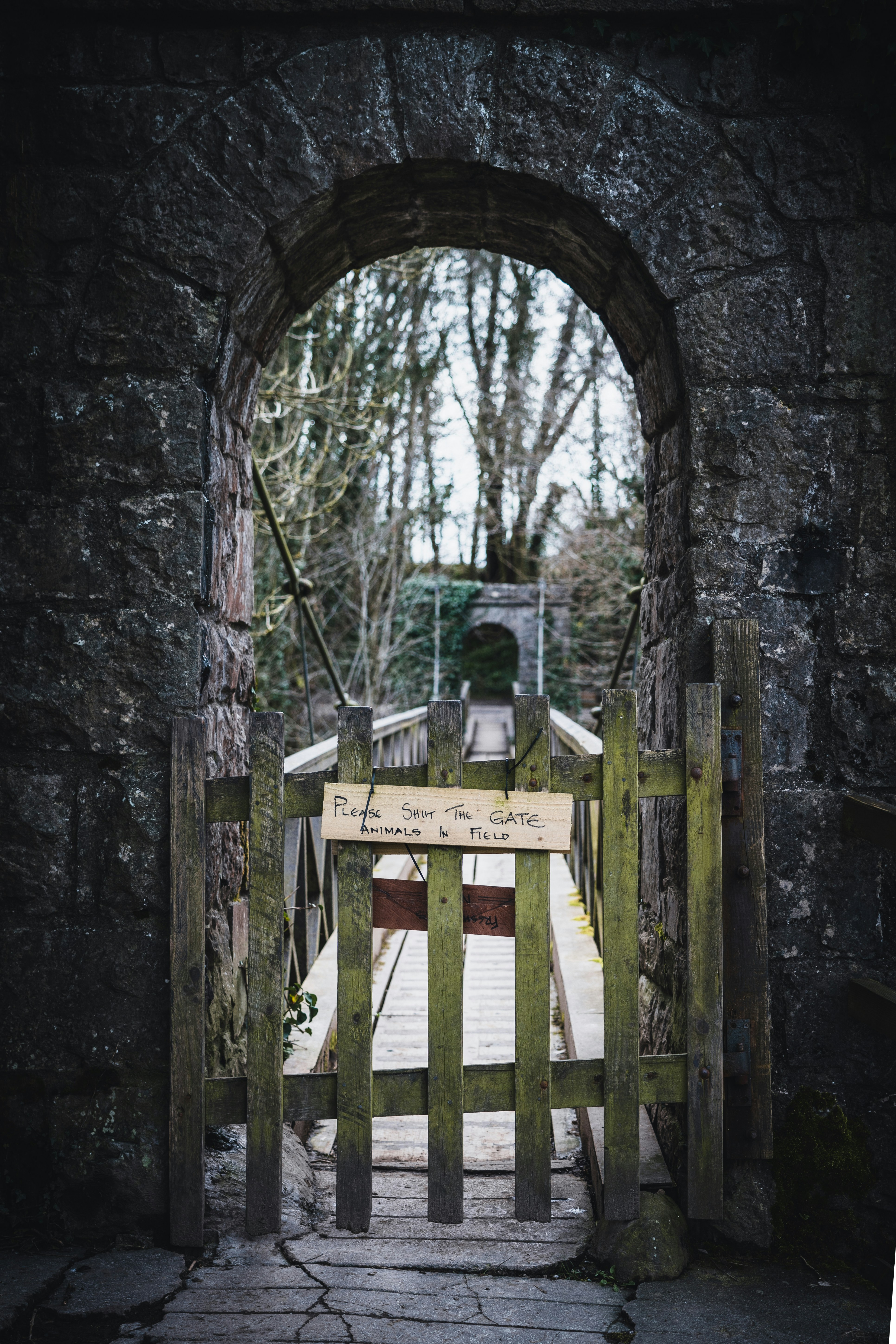Gate to the Quiet Garden: A Weathered Entrance through Stone Arch