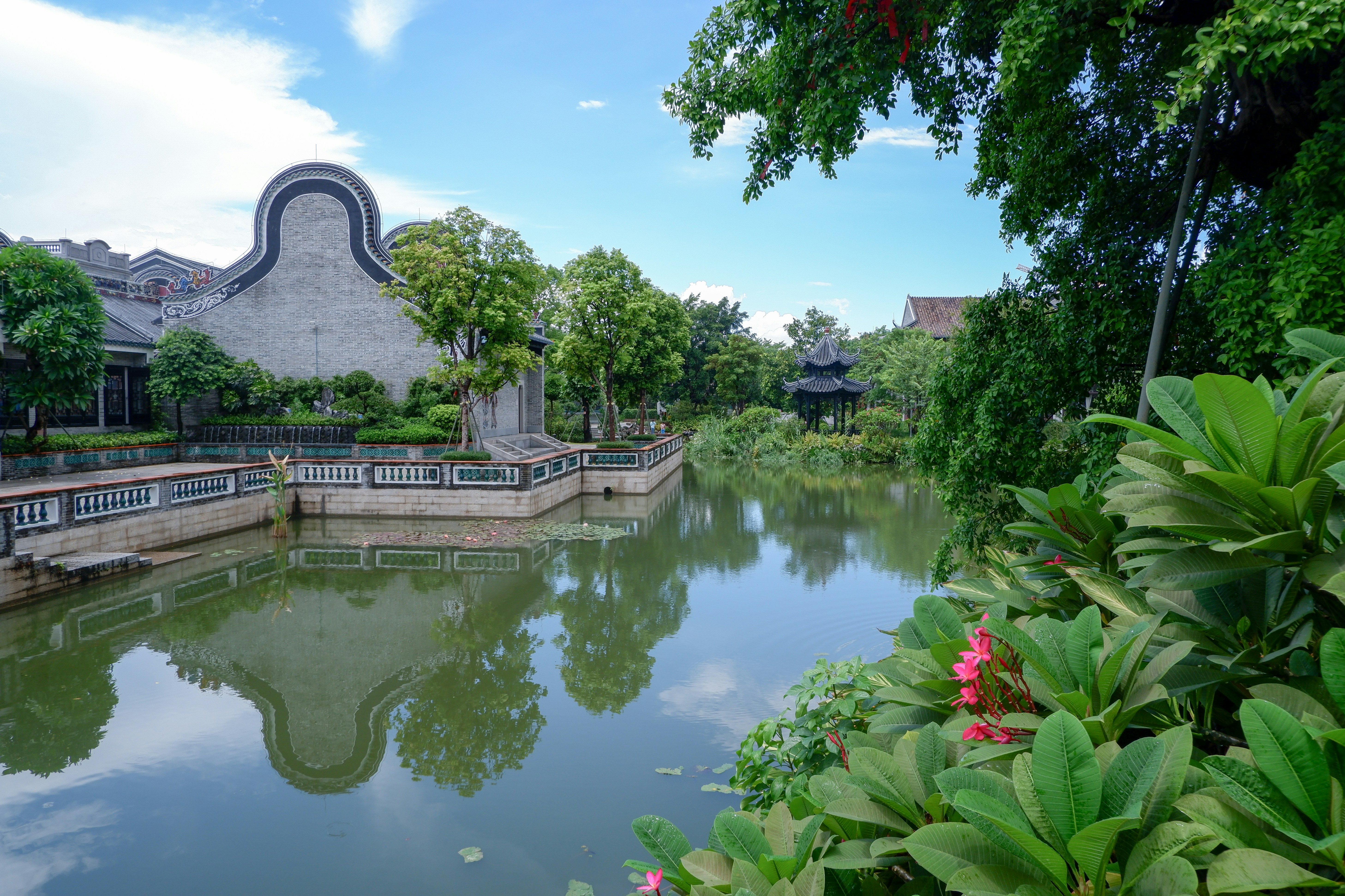 Pavilion Over the Pond: Tranquil Reflections in a Chinese Garden