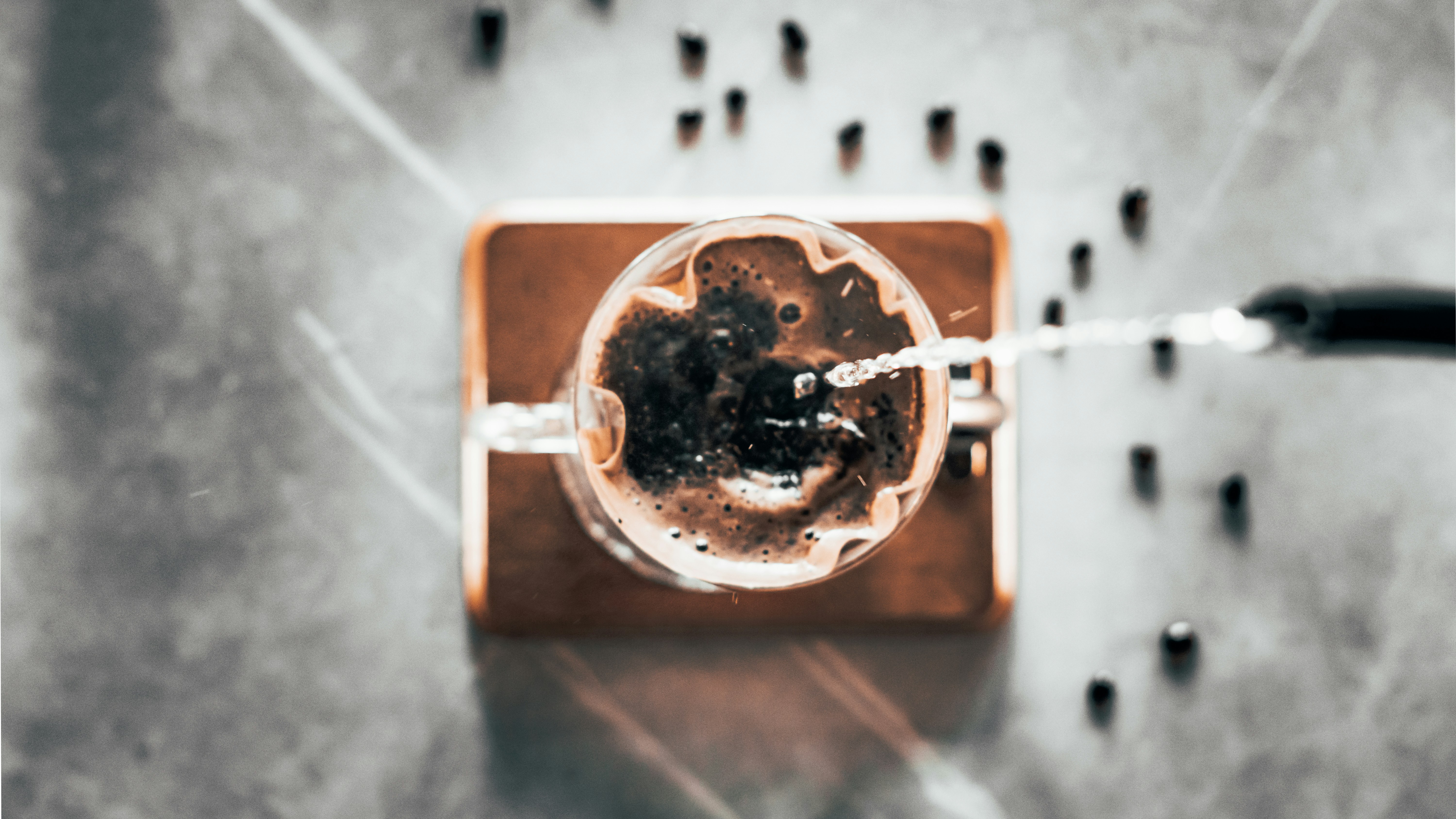 Orb on Copper: A Top-Down Still Life with Subtle Silhouettes