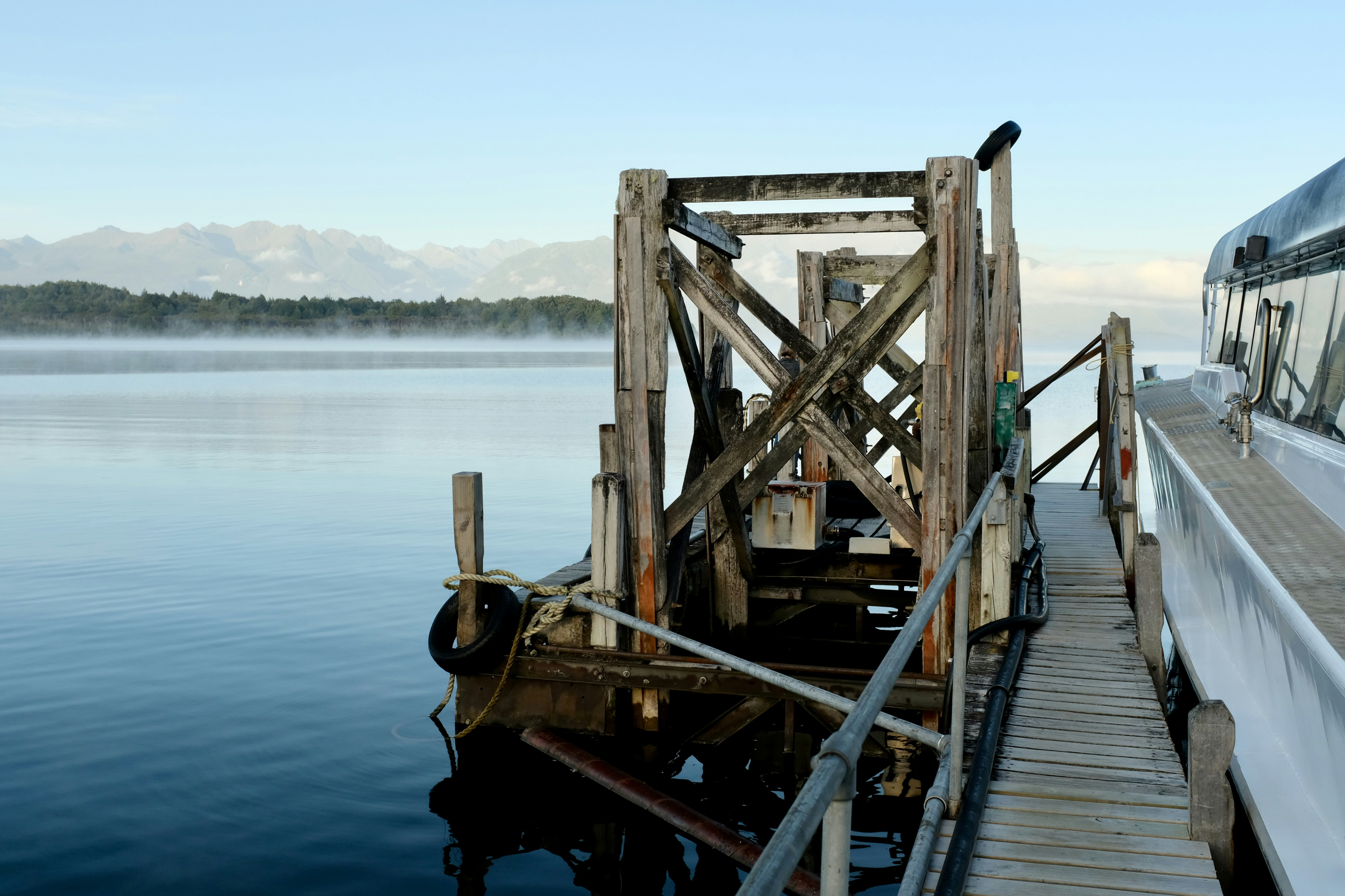 Harbor Pier Anatomy: Weathered Dock at Dusk