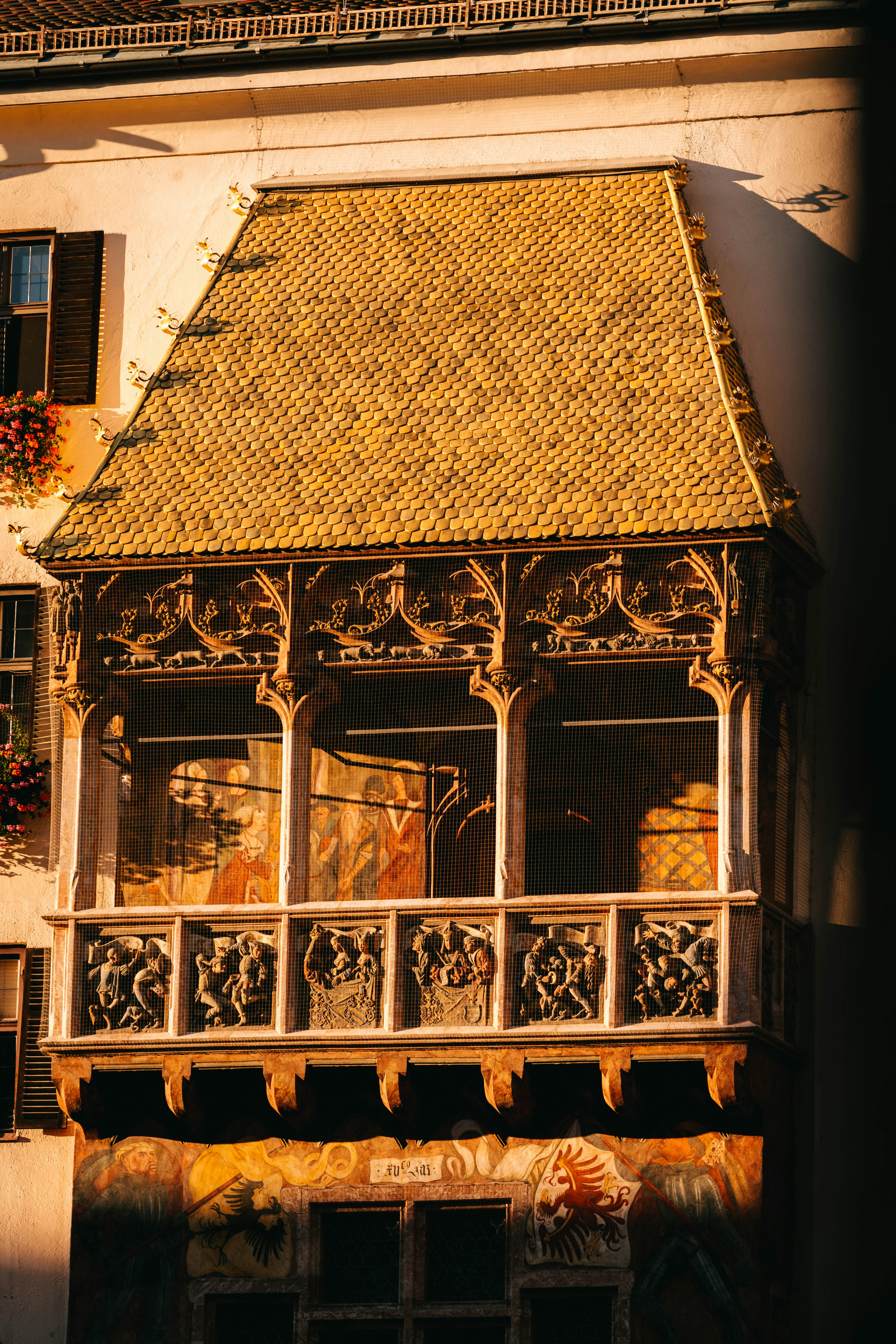 Goldenes Dachl shining in the evening sun