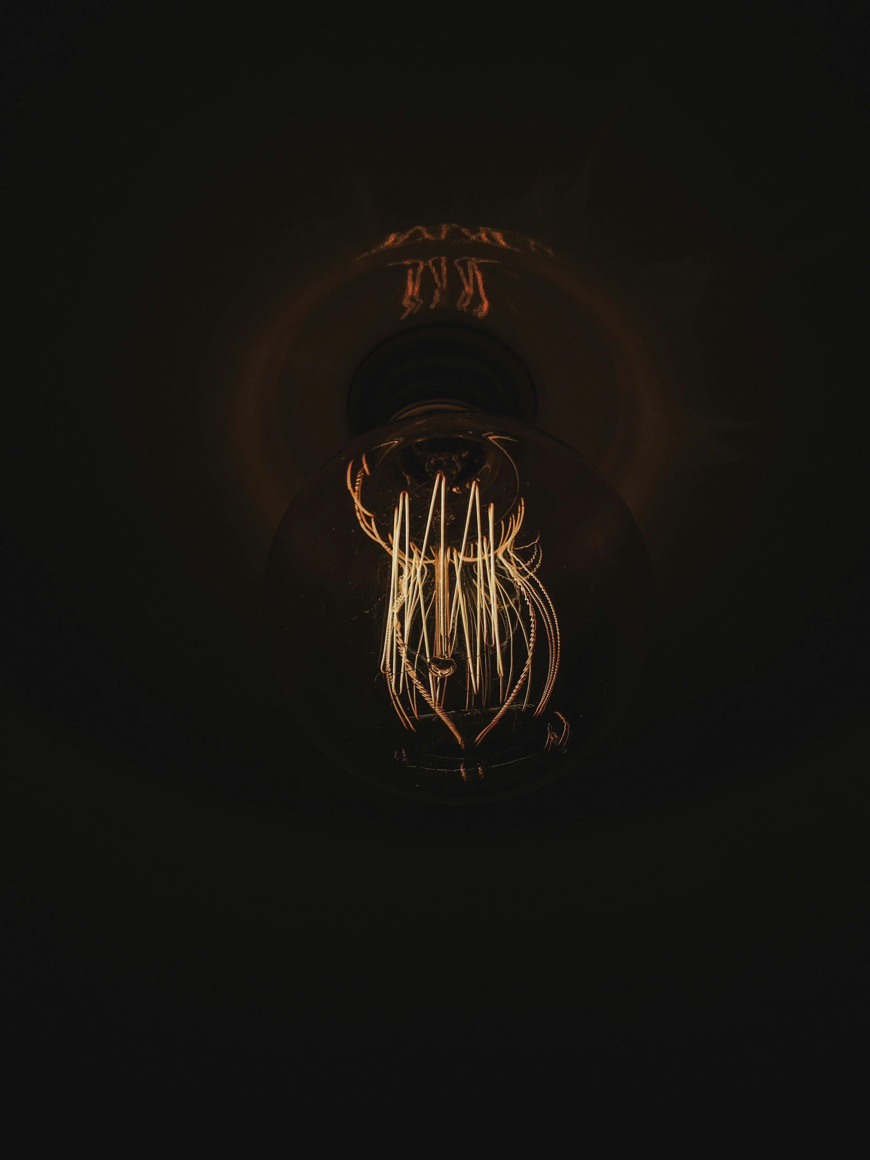 Glowing Filament in the Dark: An Intimate Look at a Vintage Bulb
