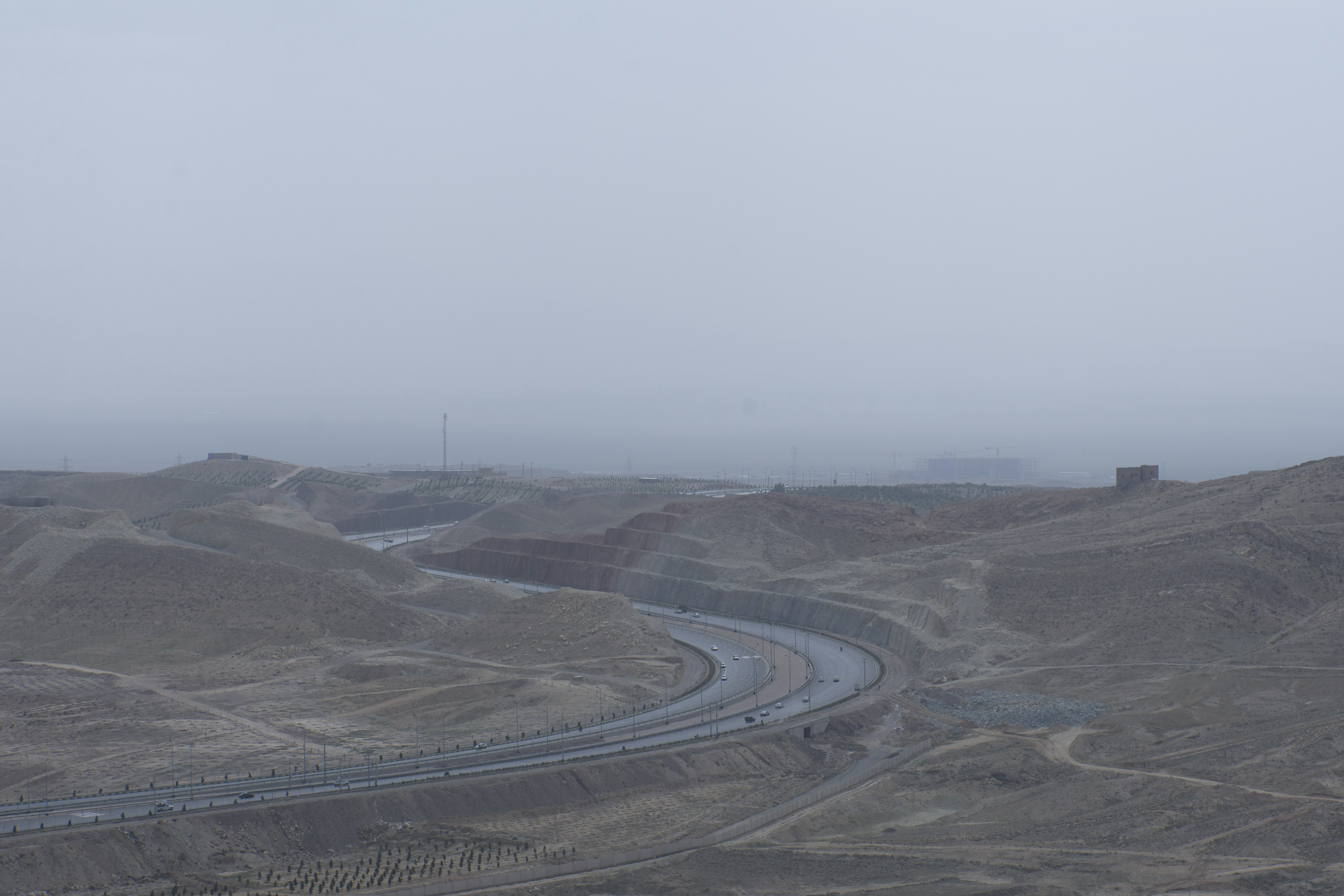 Mist-Woven Highway: A Quiet Bend Through Dune Trails
