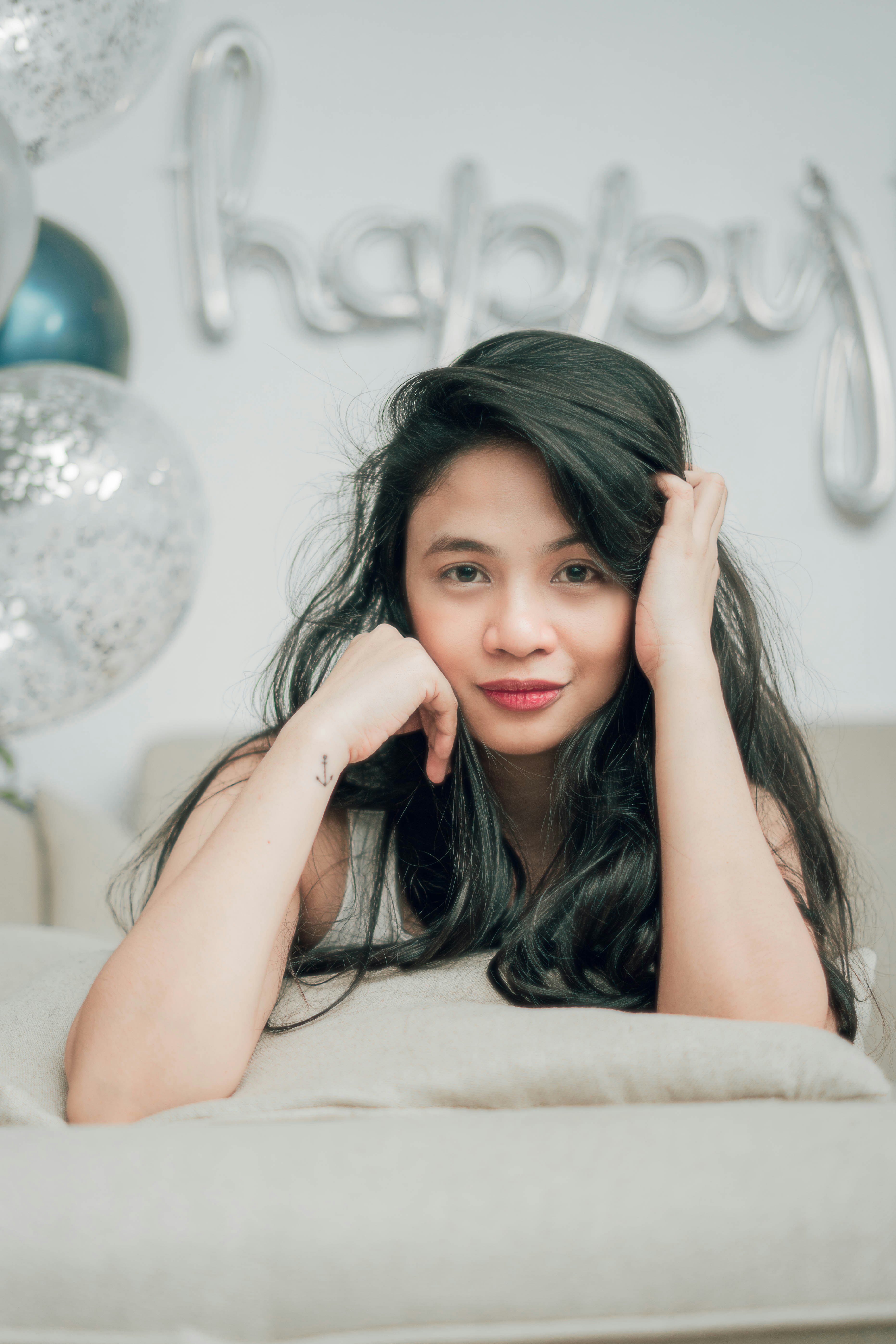 Soft Urban Glow: A Quiet Moment on the Couch