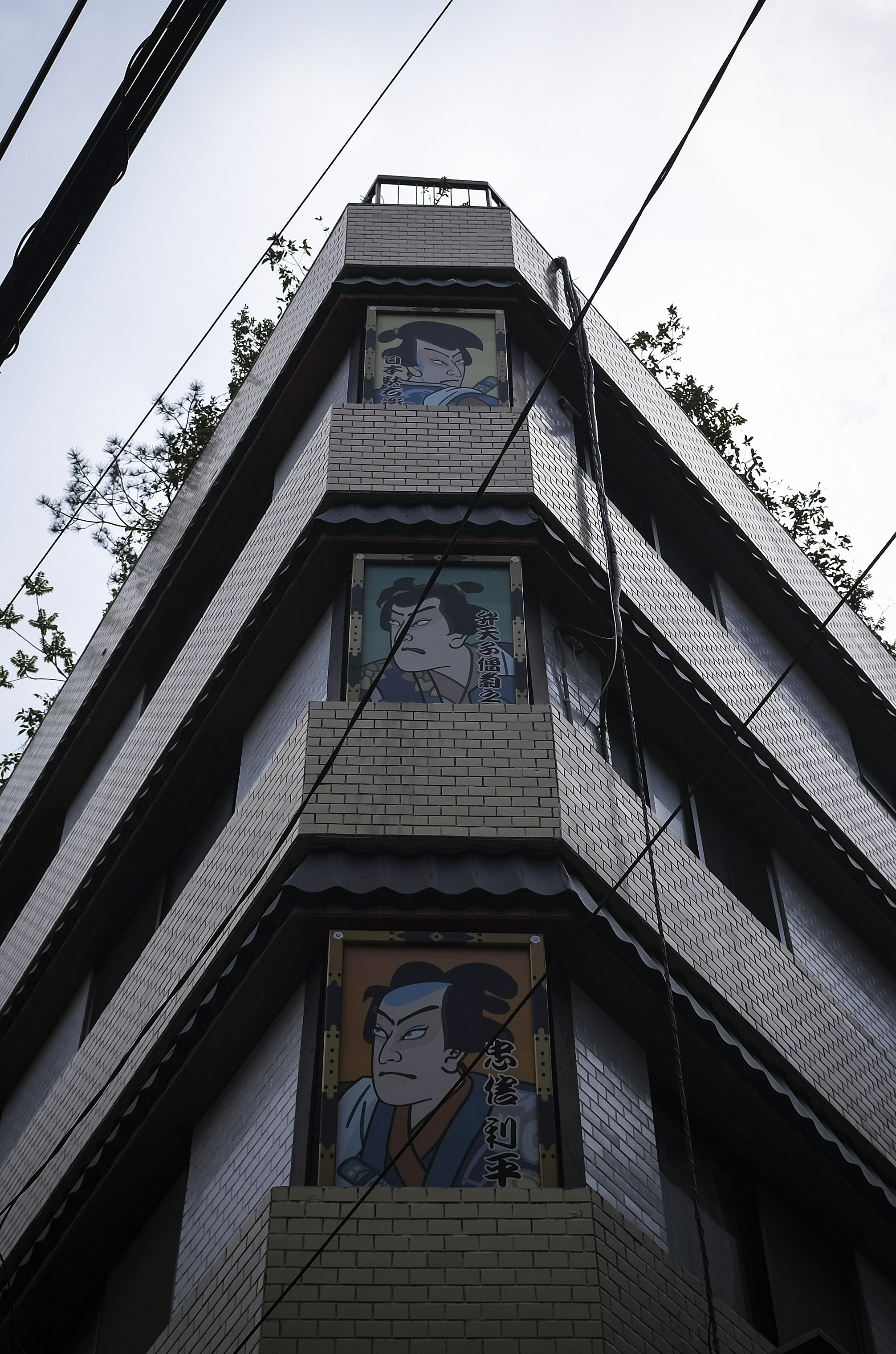 Portraits on the Corner: Manga Faces Framed by Wires
