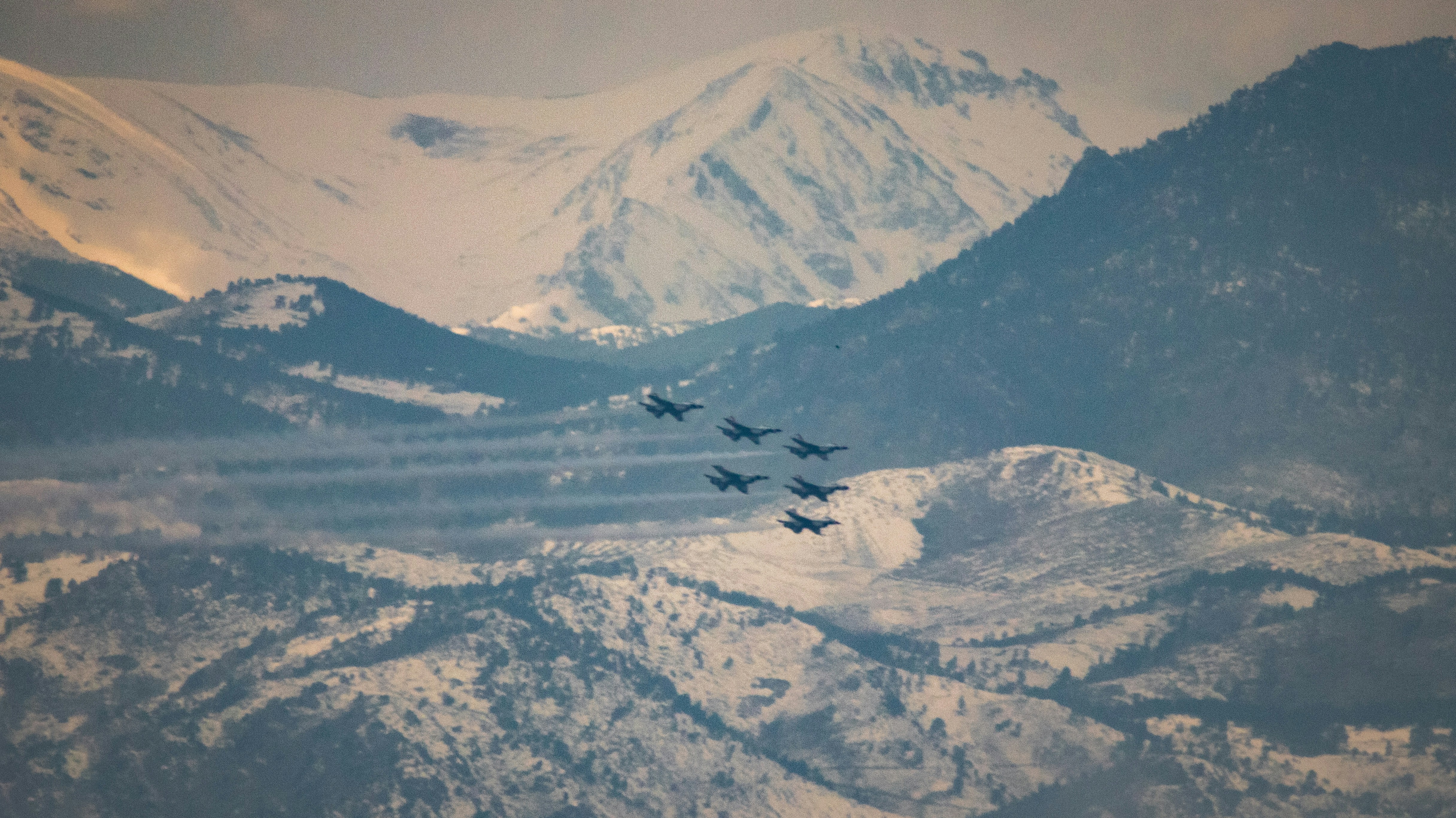 V-Formation over Alpine Valleys