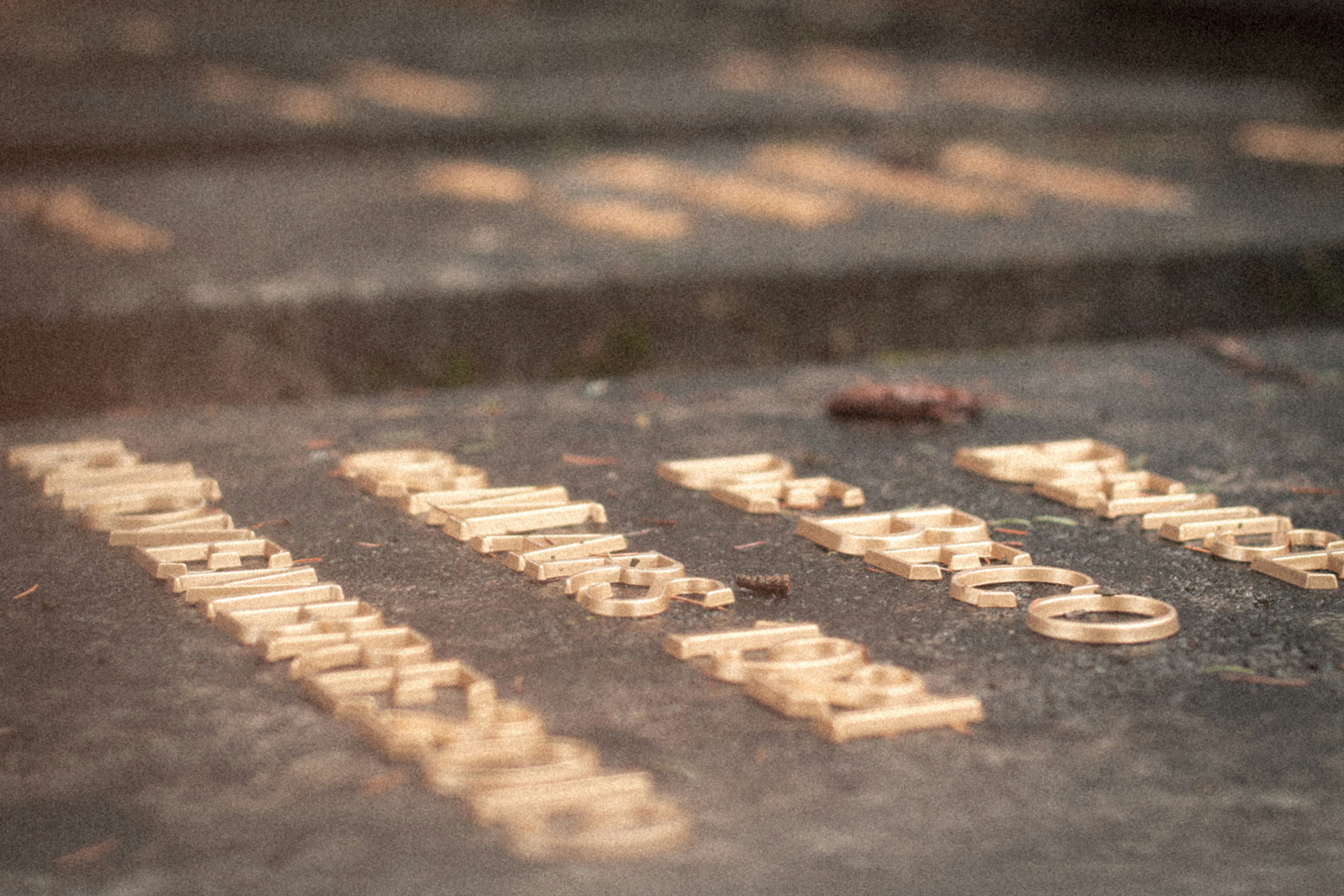 Close up of golden letters on an old tombstone. 

Shot on Canon EOS 1300D w/ 50mm f1.8
