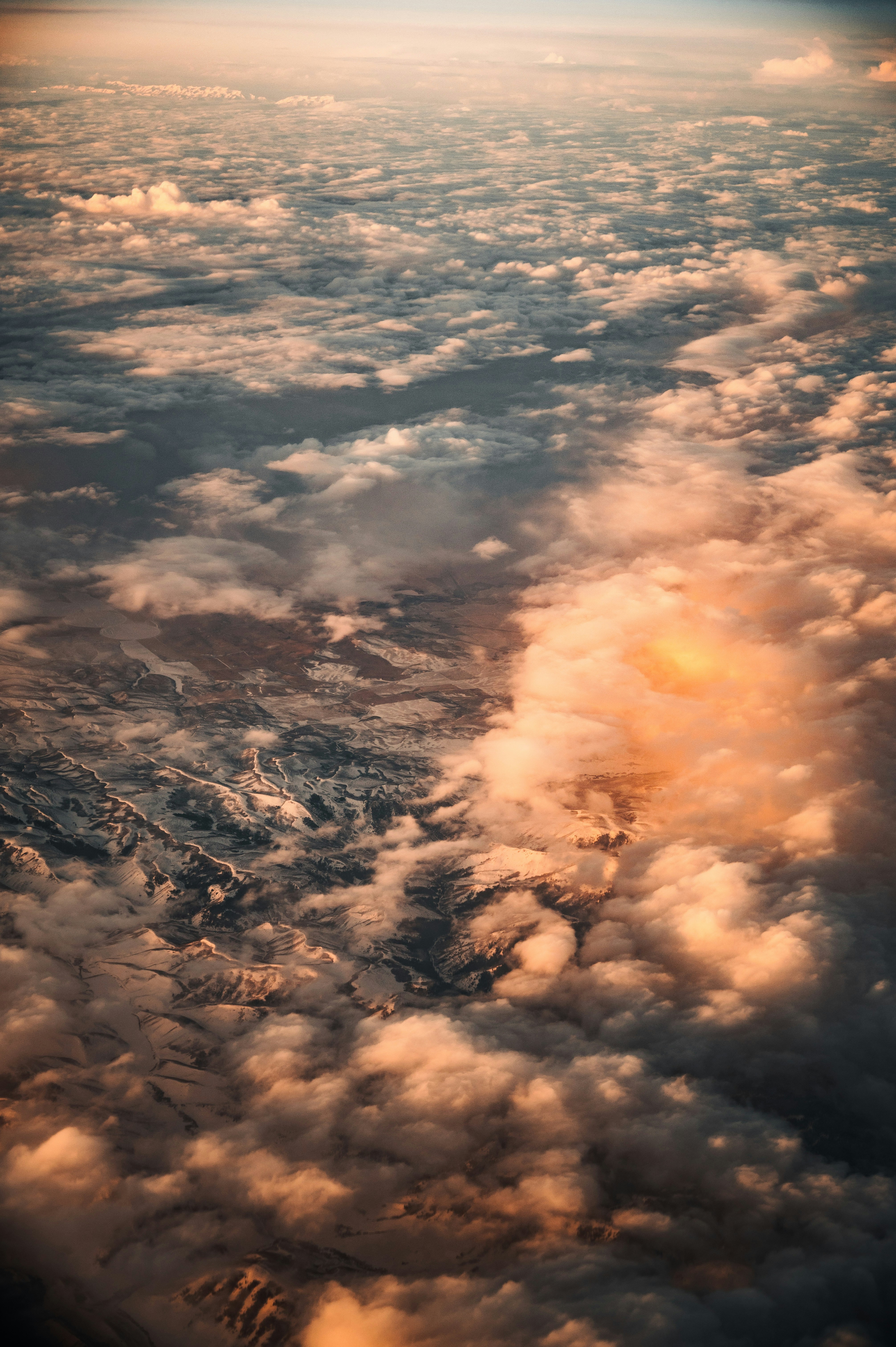 white clouds and blue sky