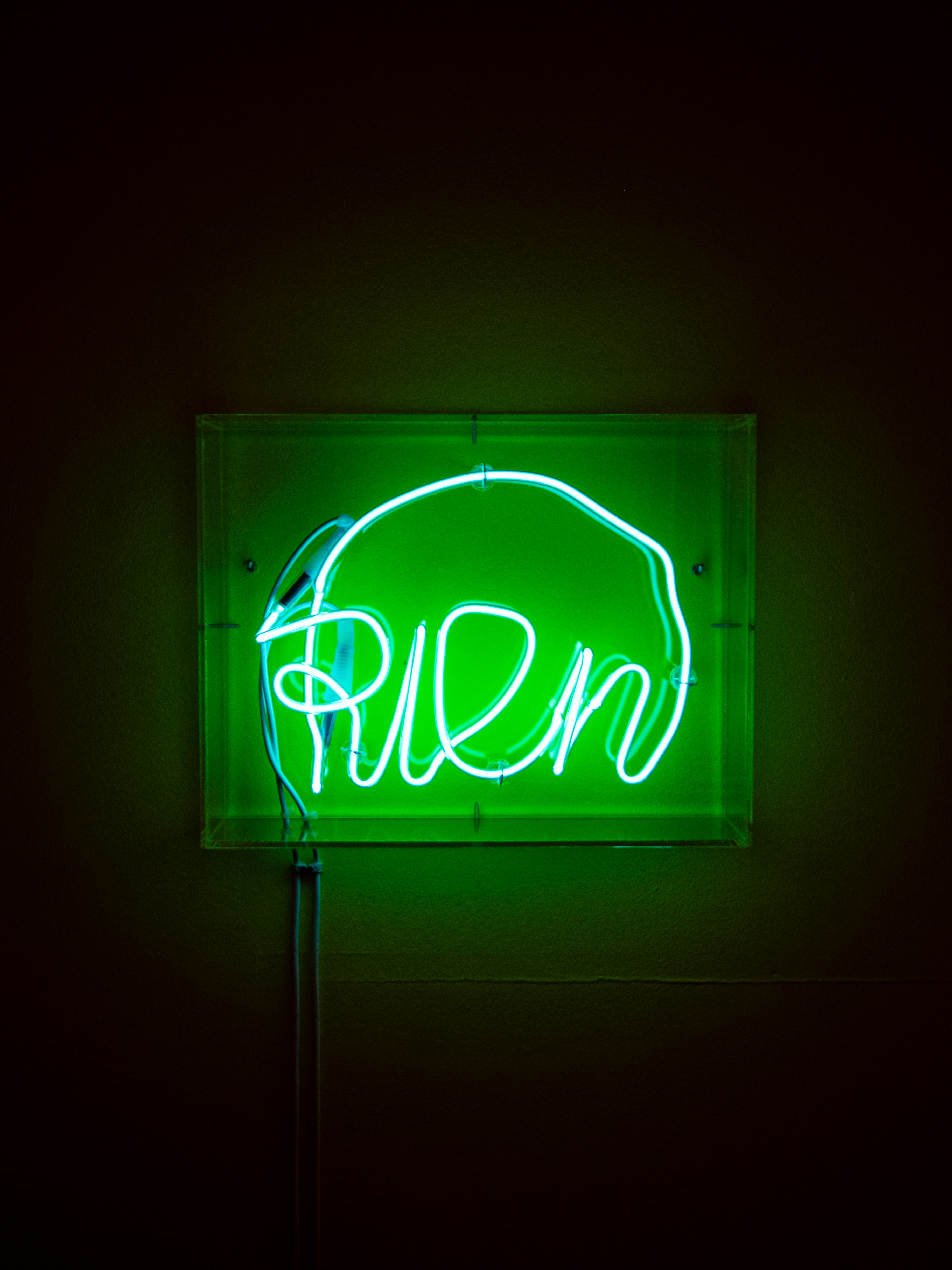 green and white love neon light signage